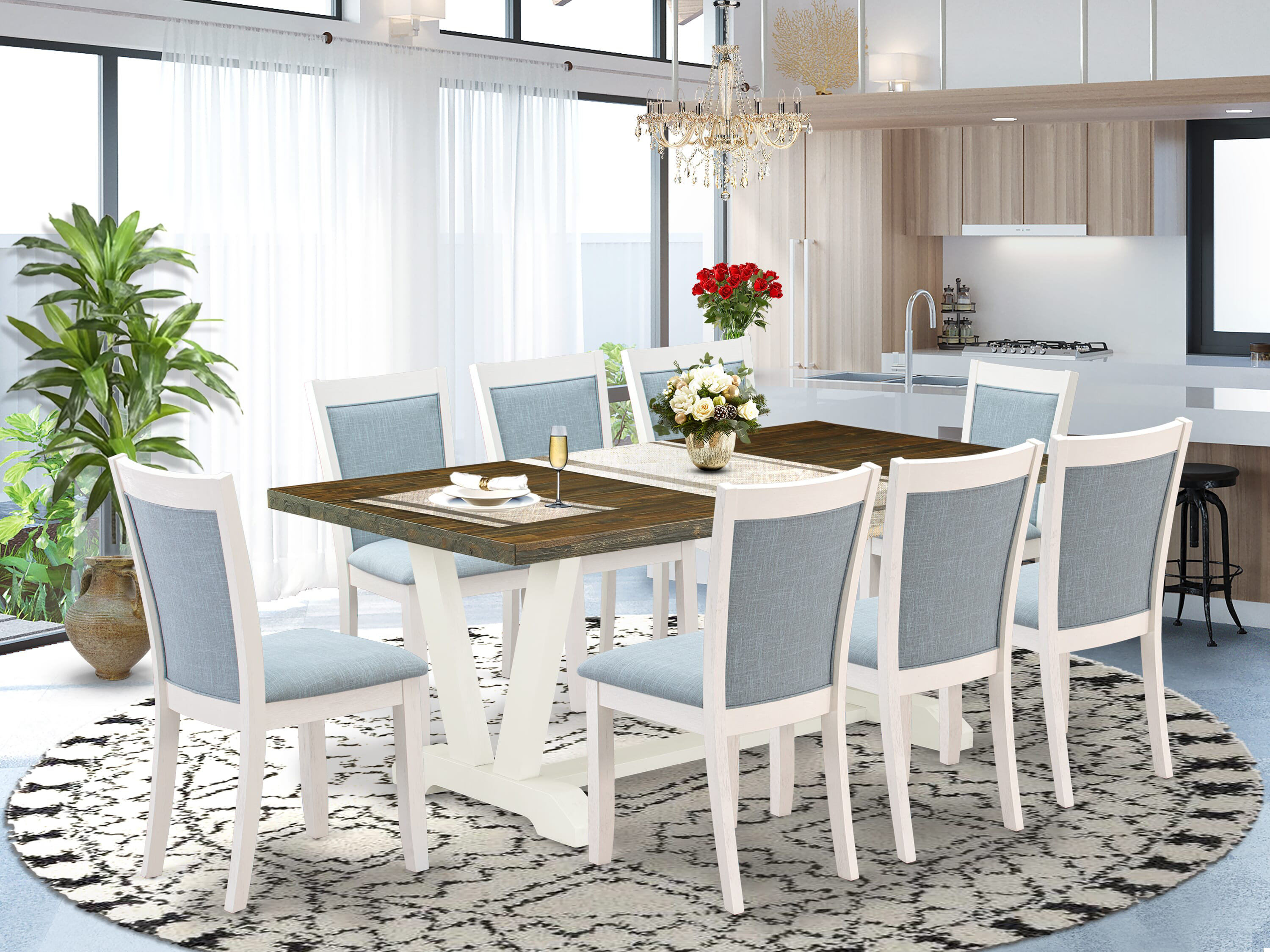 Rosalind Wheeler Scullion Kitchen Dining Set - a Rectangular Dining ...