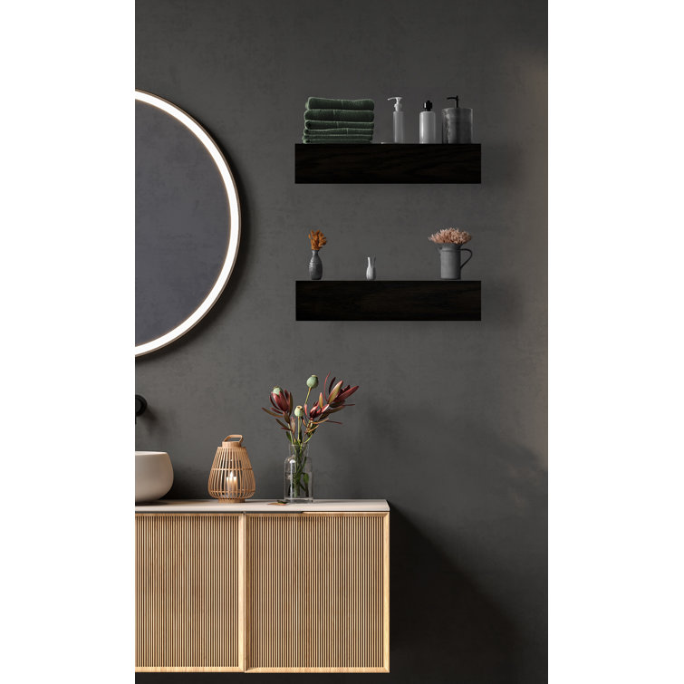 Rayne Mirrors Emerald Lee 2 Piece Oak Floating Shelf | Wayfair