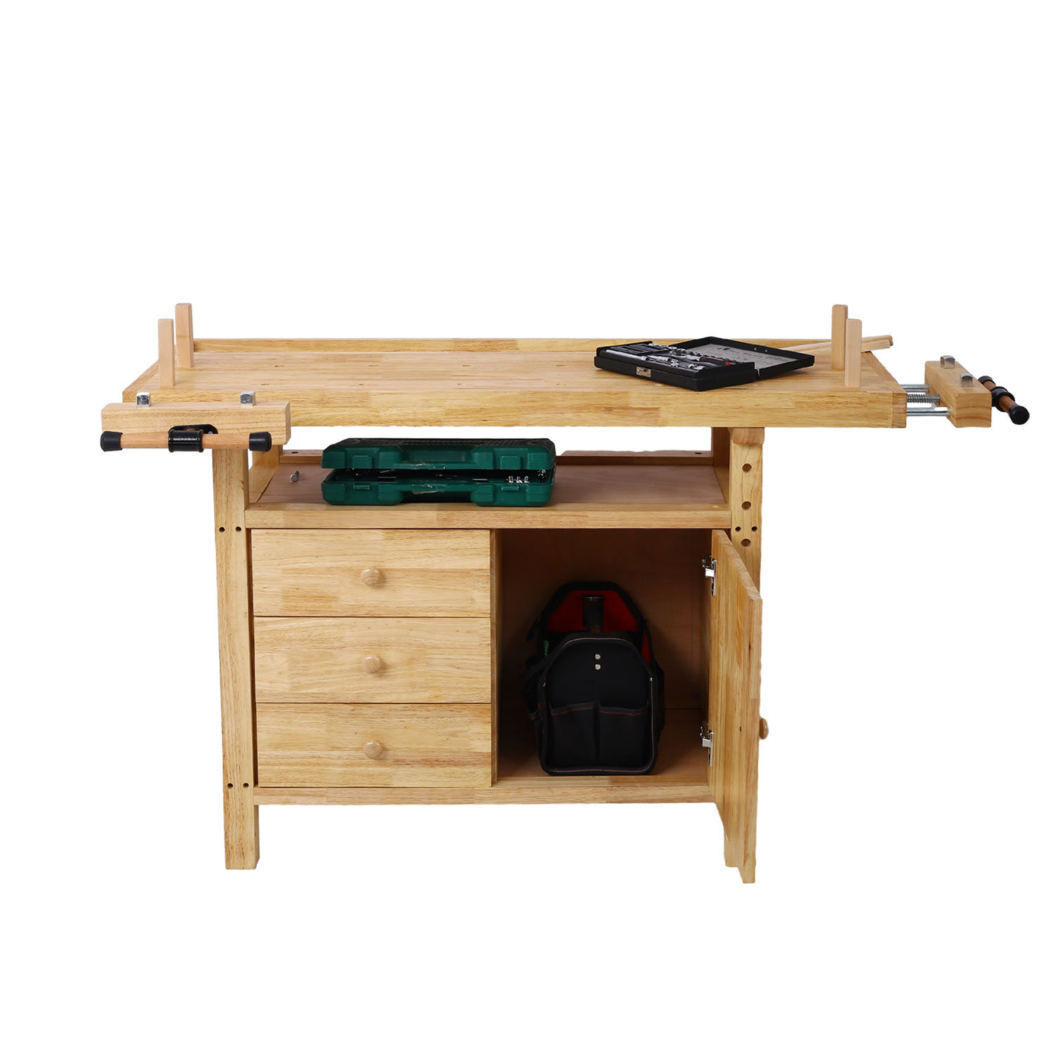 WFX Utility™ 55'' Acacia Wood Workbench With 3 Drawers - Wayfair Canada