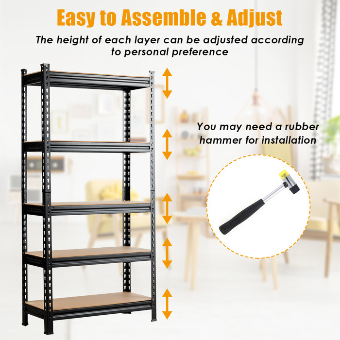WFX Utility™ Newquay Metal + MDF Board Shelving Unit & Reviews | Wayfair