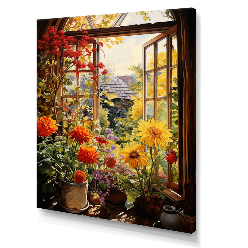 Ophelia & Co. Summer Flowers Window View At The Farm II - Floral Window ...