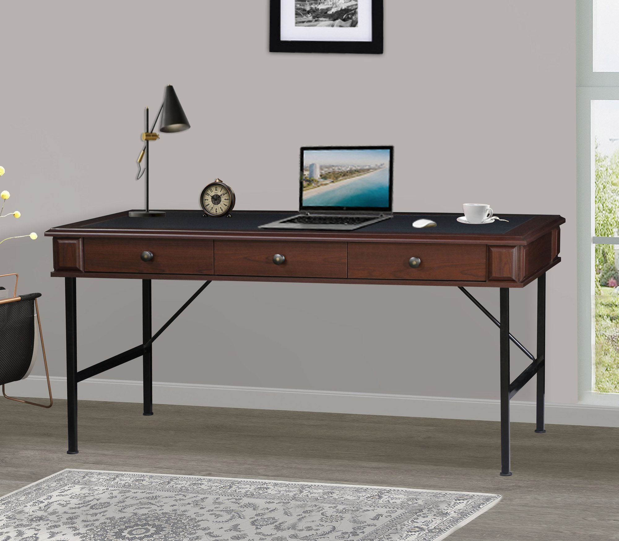 Lark Manor™ Durable Writing Table With Storage Drawers For Home Office ...