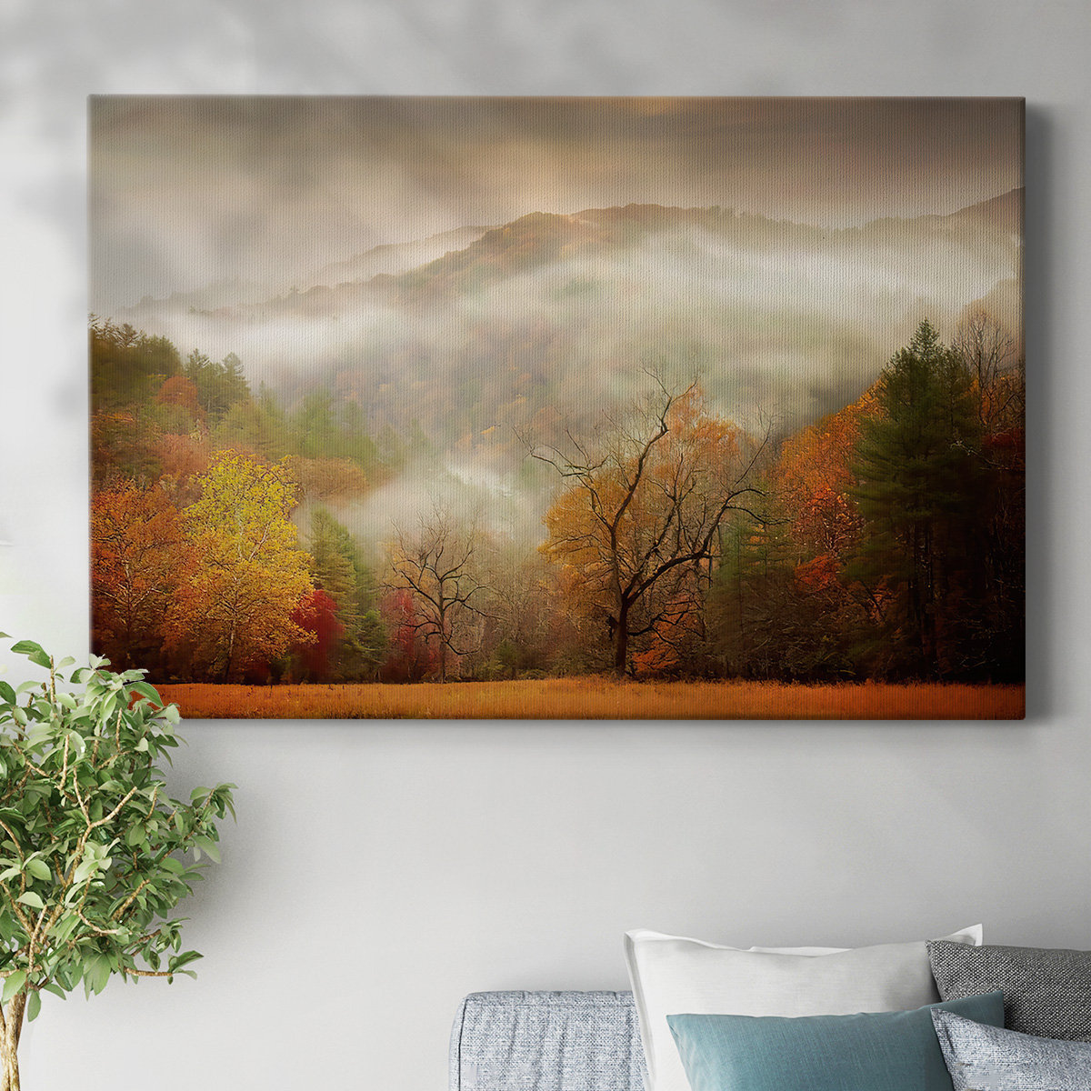 Millwood Pines Photography Study Autumn Mist-Gallery Wrapped Canvas ...