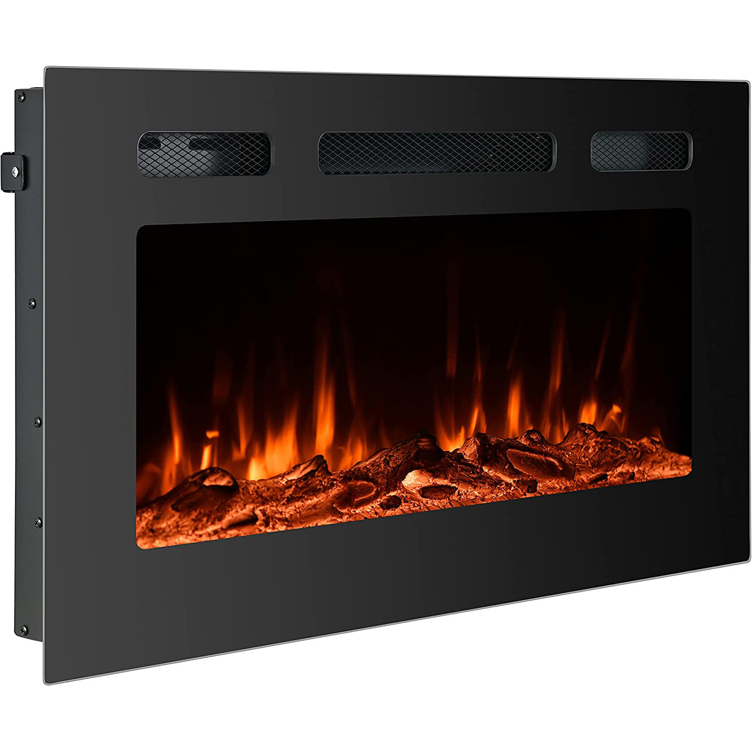 Symple Stuff Anik 30 Inches Electric Fireplace, Recessed & Wall Mounted ...