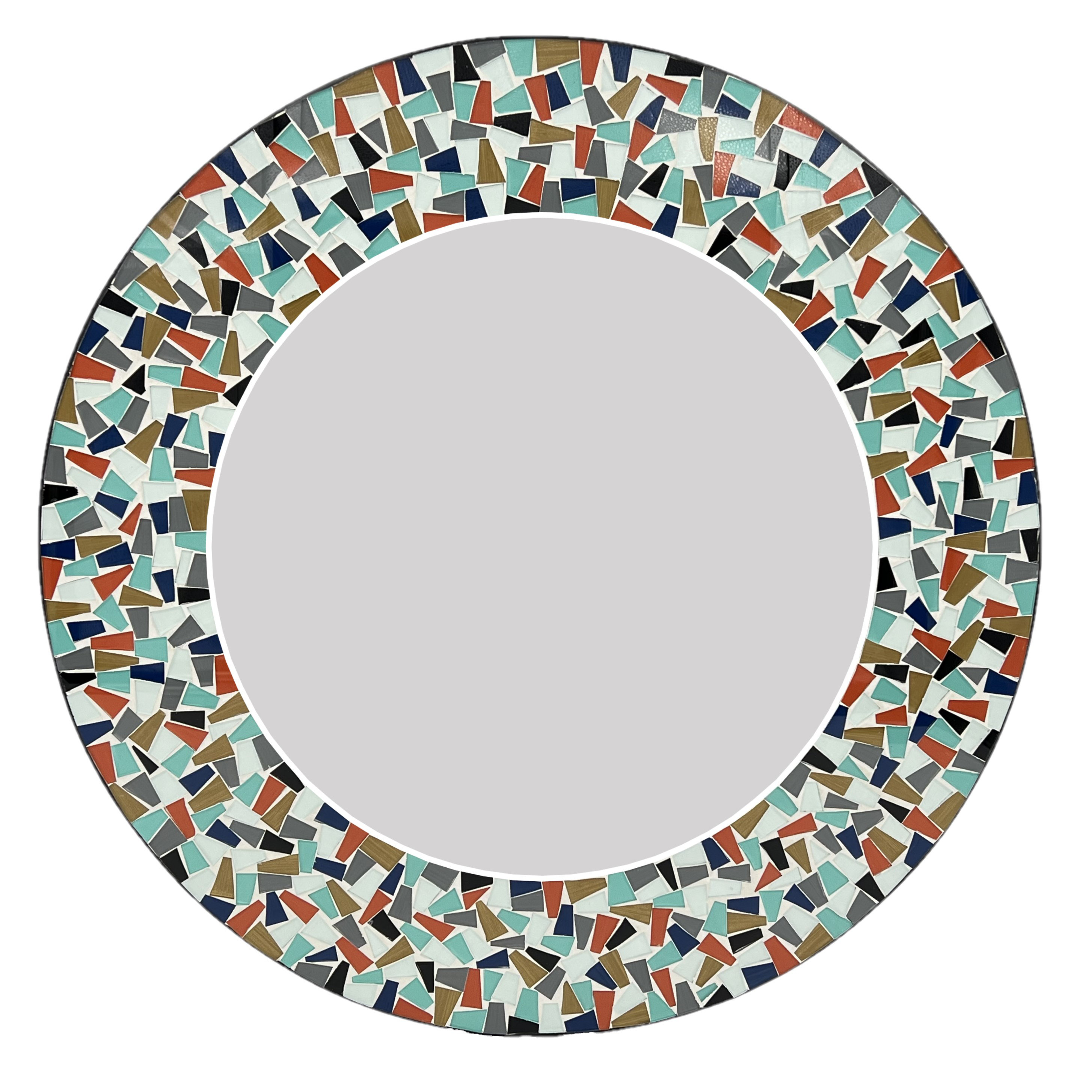Corrigan Studio® Zorigs Mosaic Mirror, Wall Art Décor – 24” Round ...