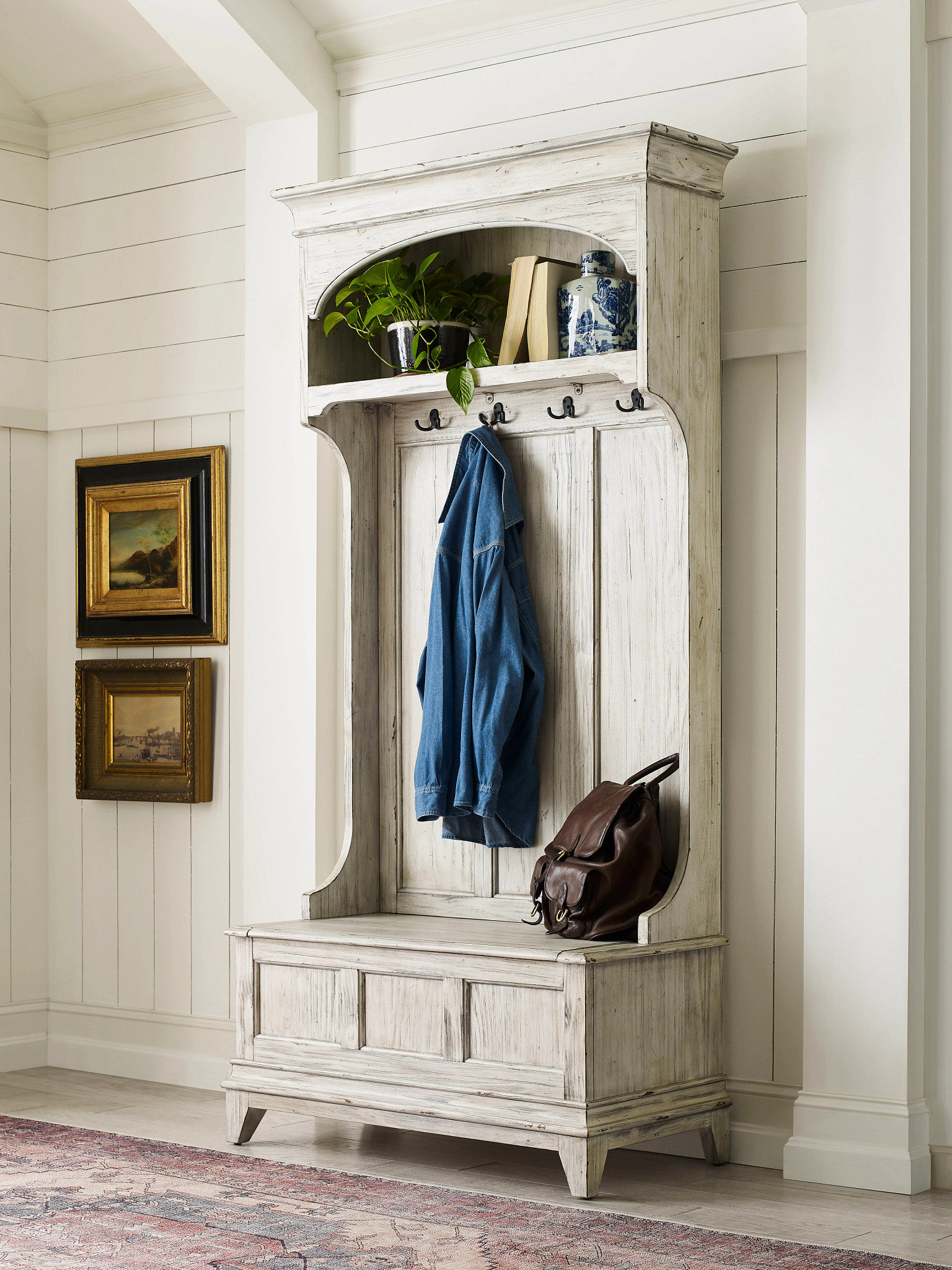 Rosalind Wheeler Risborough Solid Wood Hall Tree with Bench & Reviews ...