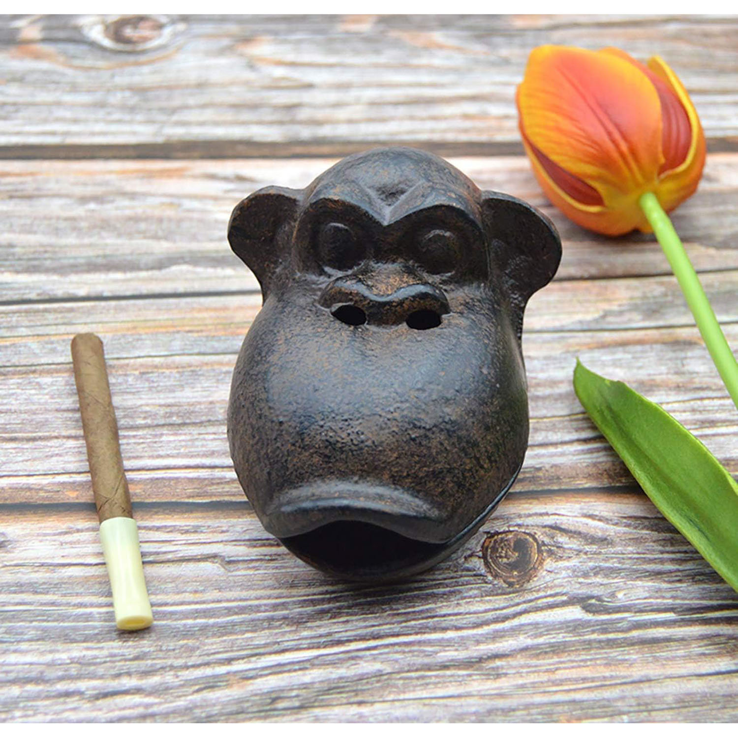 AMIBZ Cigar Ashtray, Monkey Cool Ashtray For Cigarettes Outdoor Cast ...