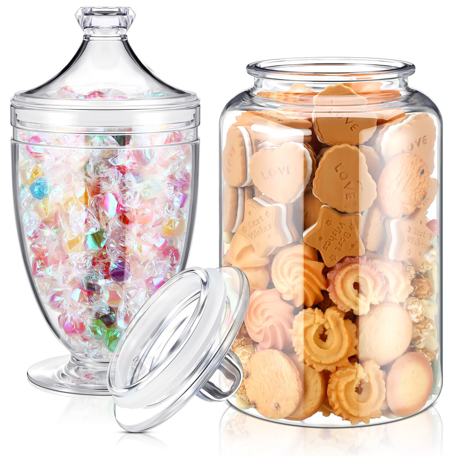 Rosdorf Park 2 Pcs 1 Gallon Candy & Cookie Jar Plastic Jars With Lids ...