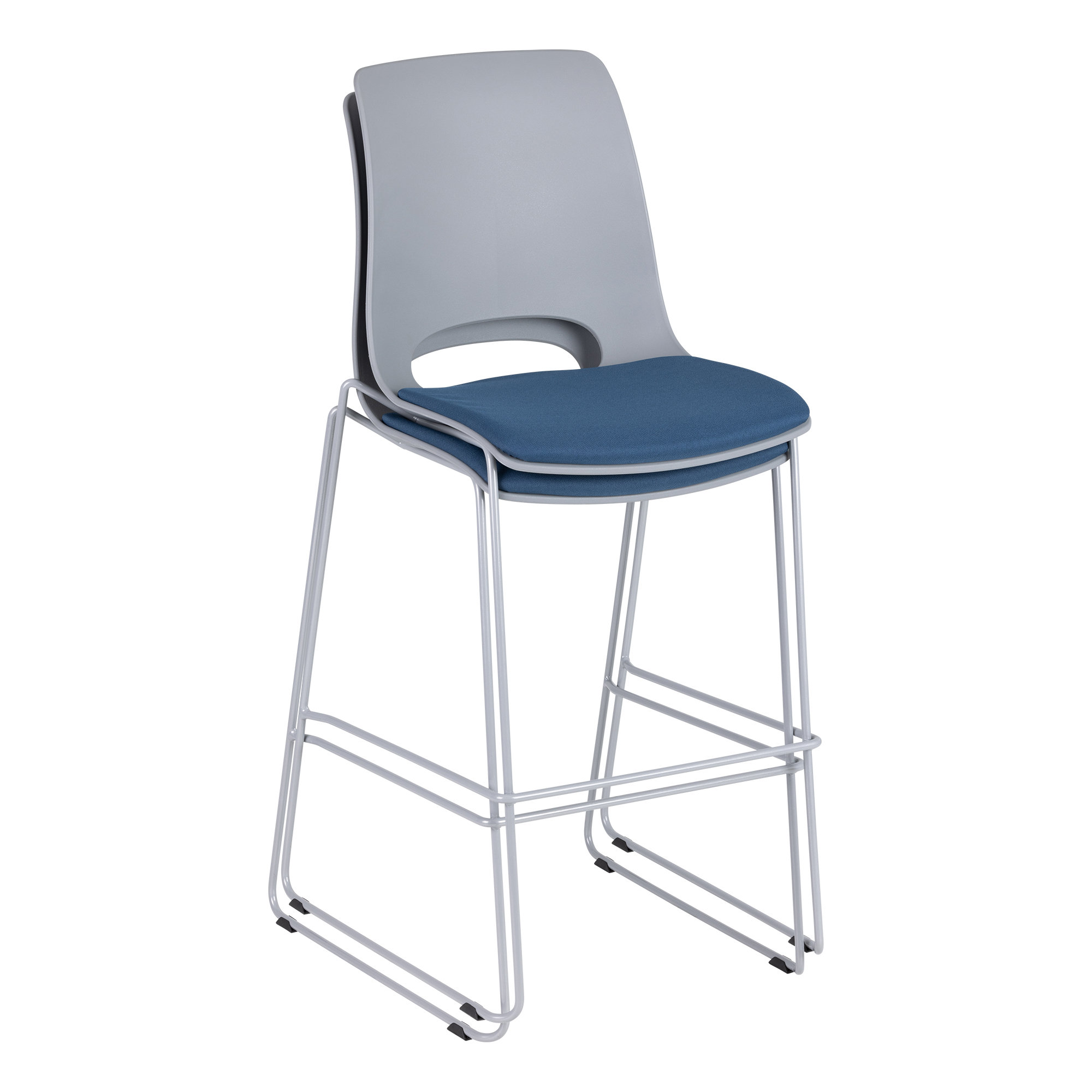 Learniture Graduate Bar-Height Sled Base Chair, Padded Stool For ...