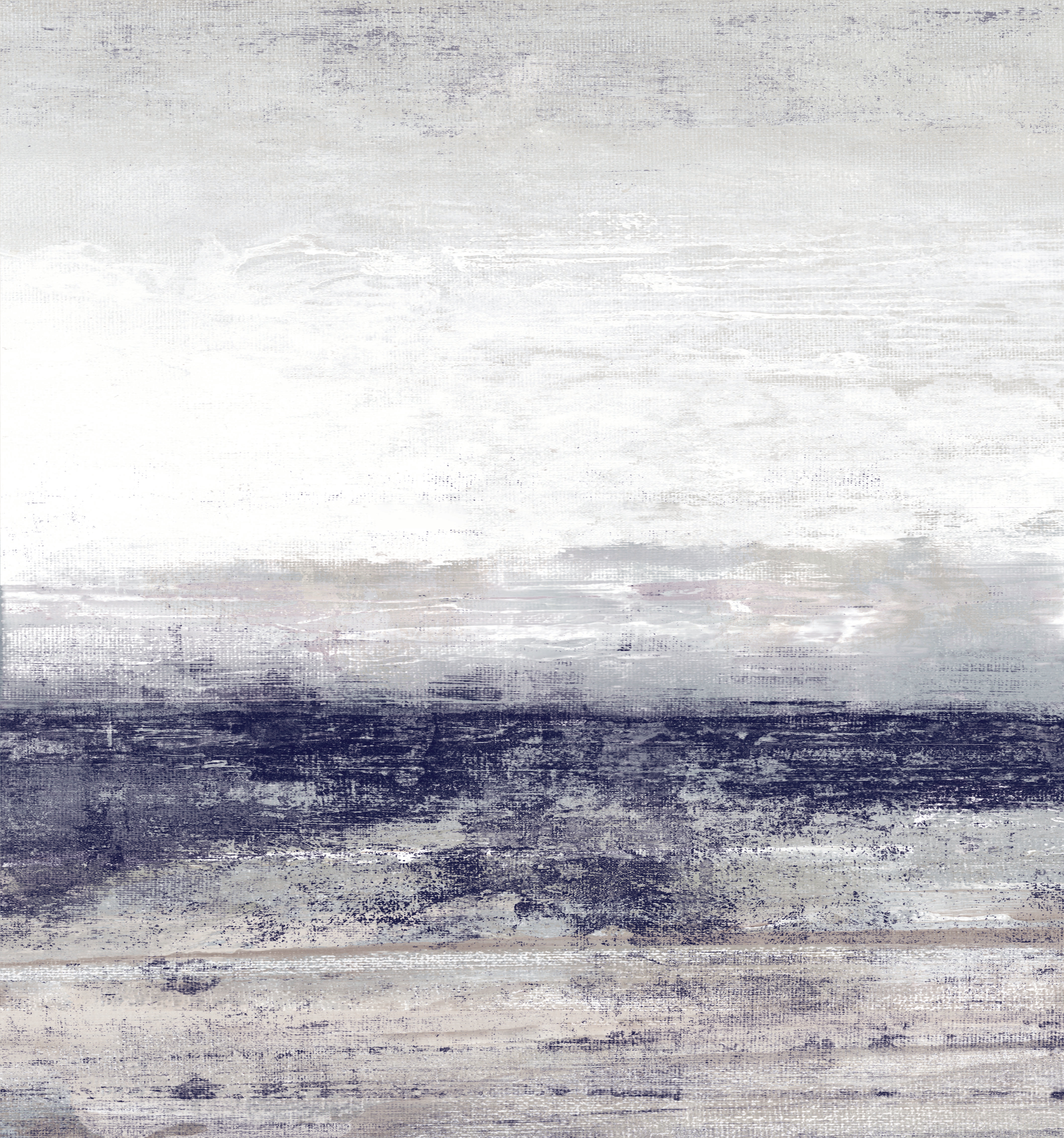 Three Posts™ Indigo Abstract Landscape - Painting Print on Canavas ...