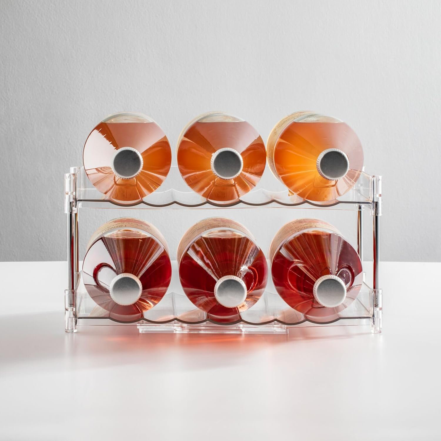 Trinx Free-Standing Stackable 2-Tier Bottle Holder, 8 Small Bottles Or ...