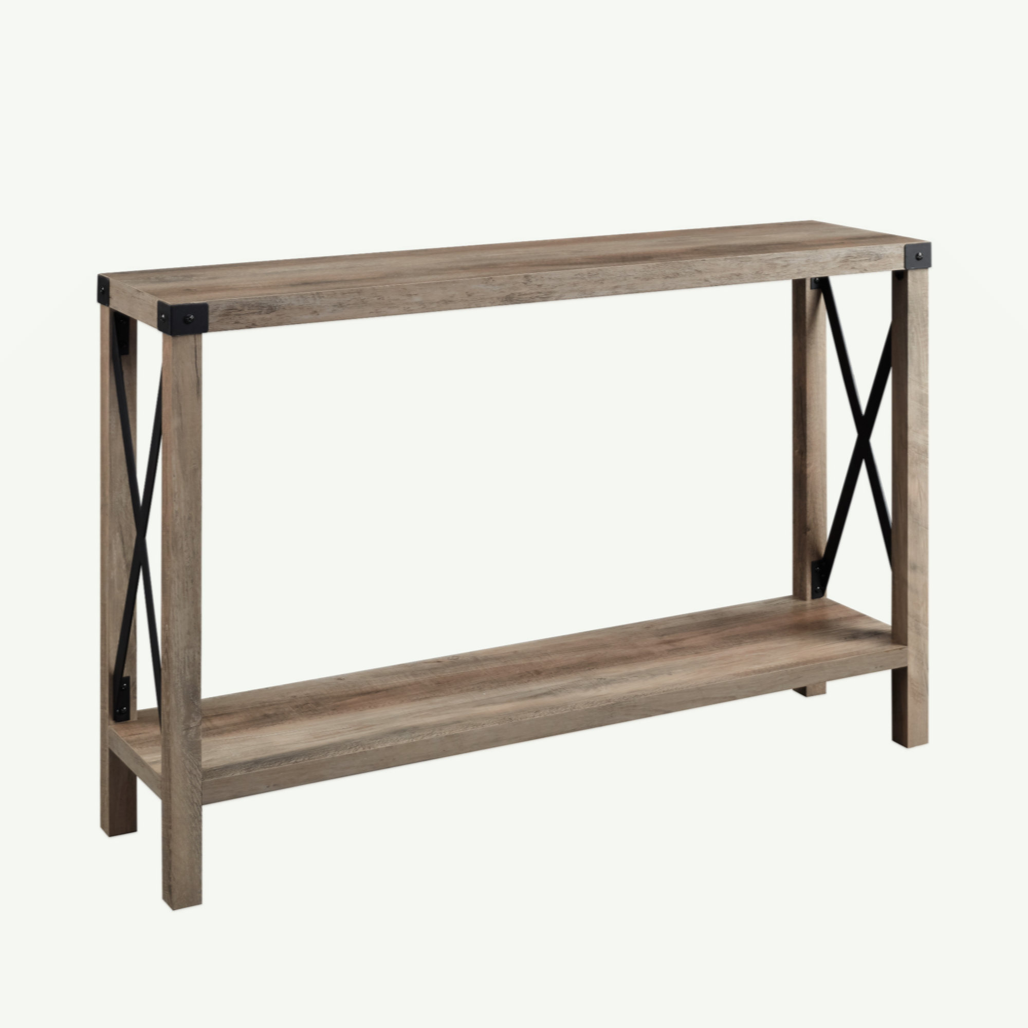 Ophelia & Co. Modern Farmhouse Metal-X Entry Table With Lower Shelf ...