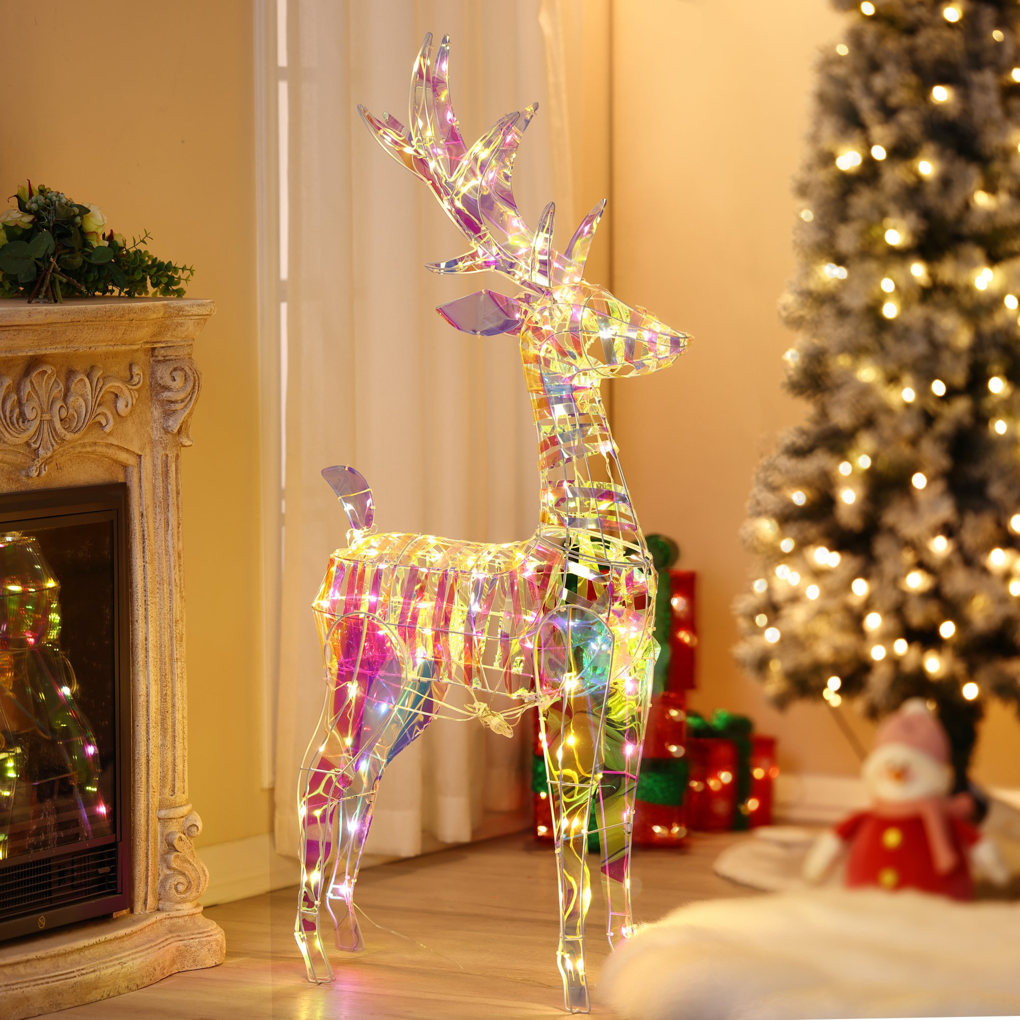 The Holiday Aisle® Magical Deer with Antlers Lighted Holiday Decoration ...