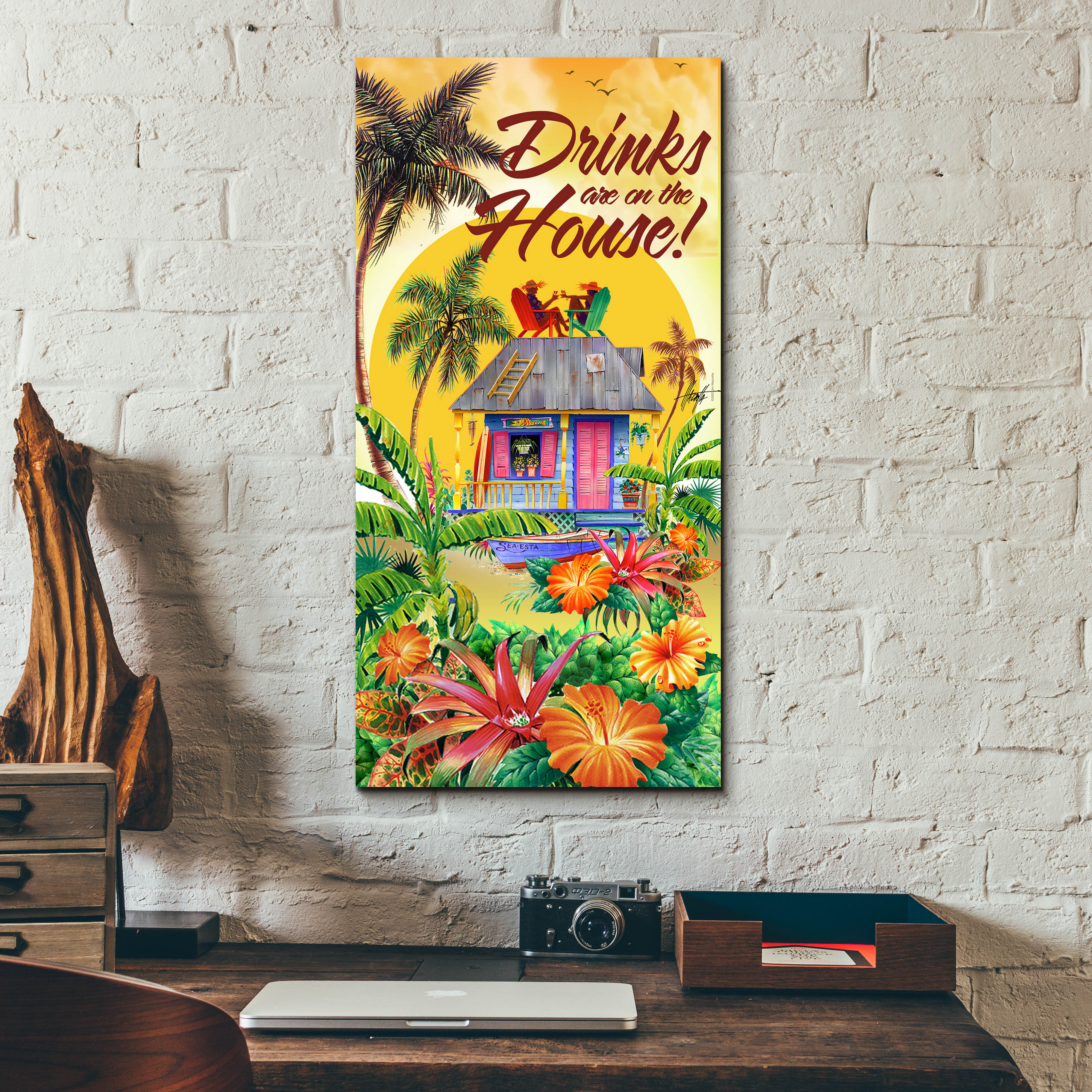Trinx 'Drink House' by James Mazzotta Acrylic Glass Wall Art | Wayfair
