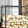 Arlmont & Co. 3.7ft Firewood Rack Outdoor with Wheels, Steel Wood ...