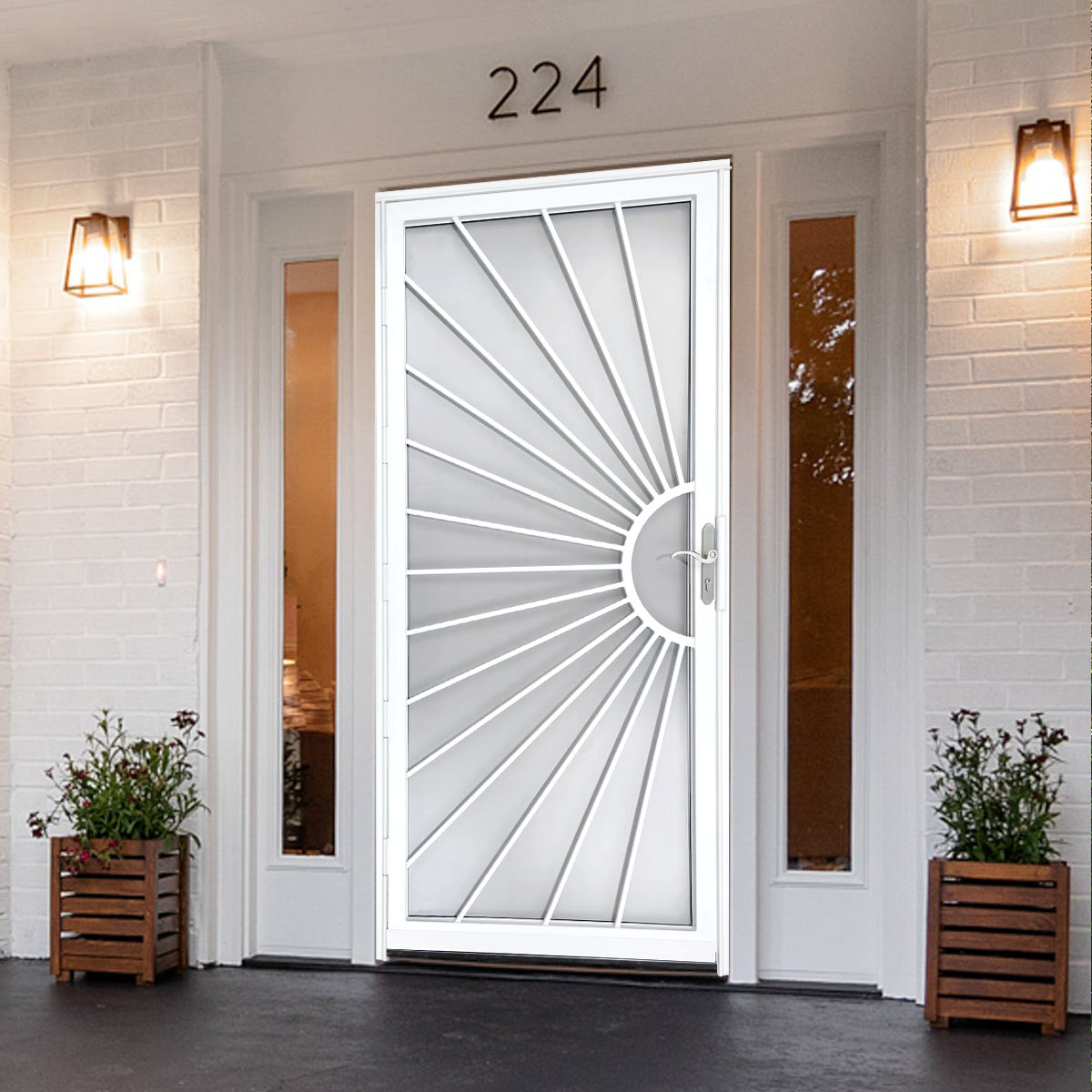 Grisham Deluxe Steel Security Door, 36 x 80 Inch Iron Security Storm ...