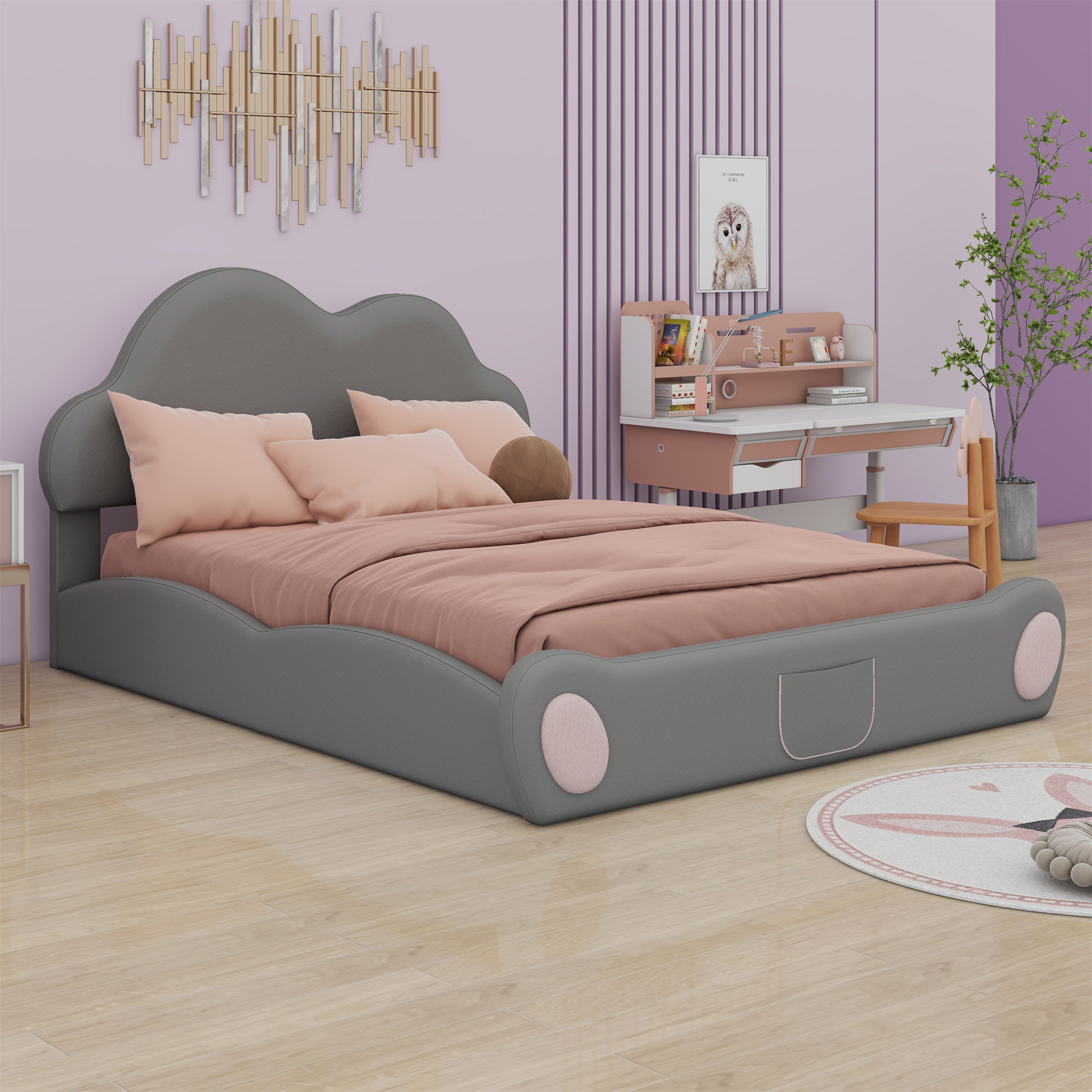 Isabelle & Max™ Cloud-Shaped Headboard Upholstered Platform Bed With ...