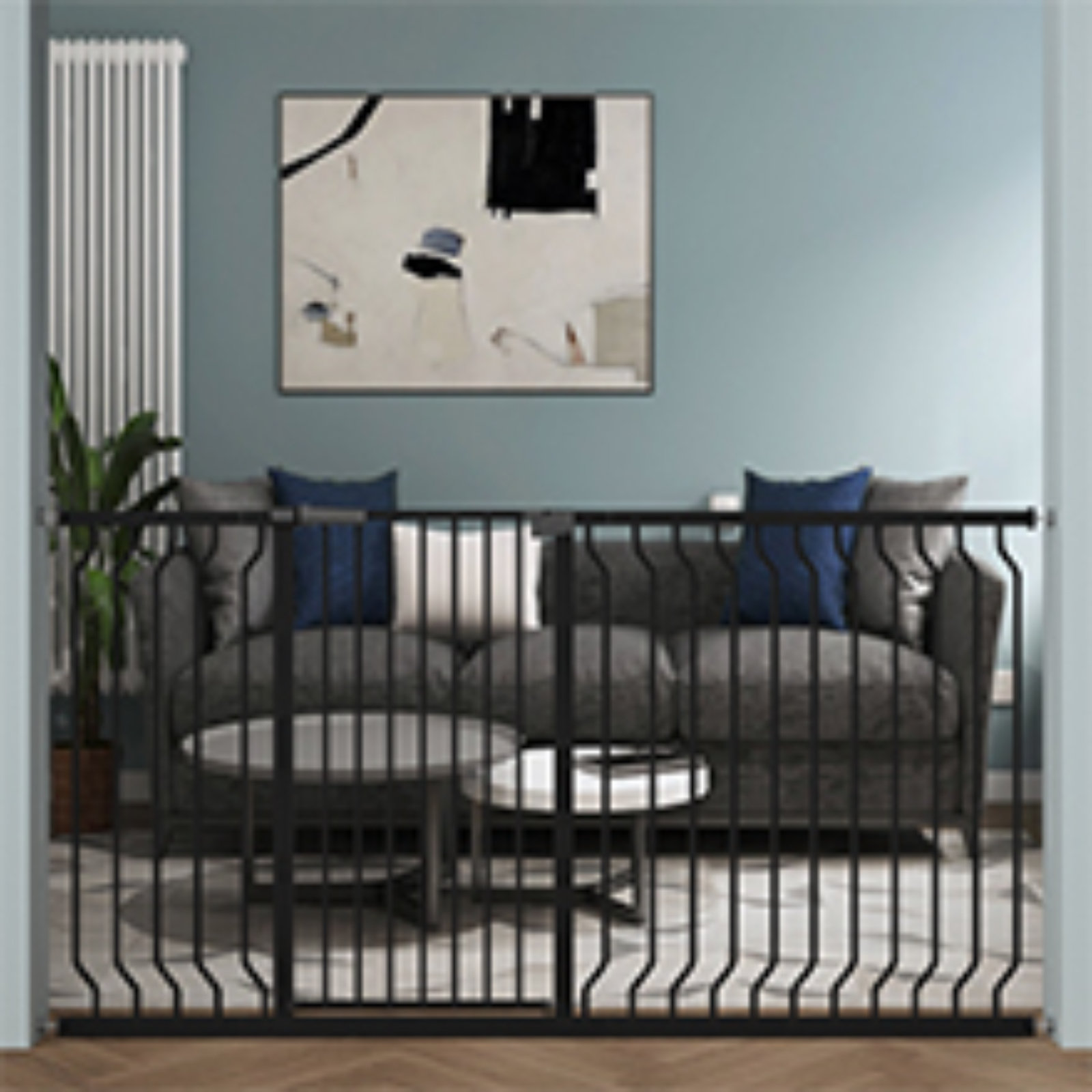 BETOFUL Auto Close Safety Black Metal Pet Gate | Wayfair