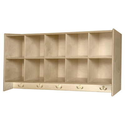 Wood Designs 10 Compartment Wall Hanging Cubby with Hooks | Wayfair