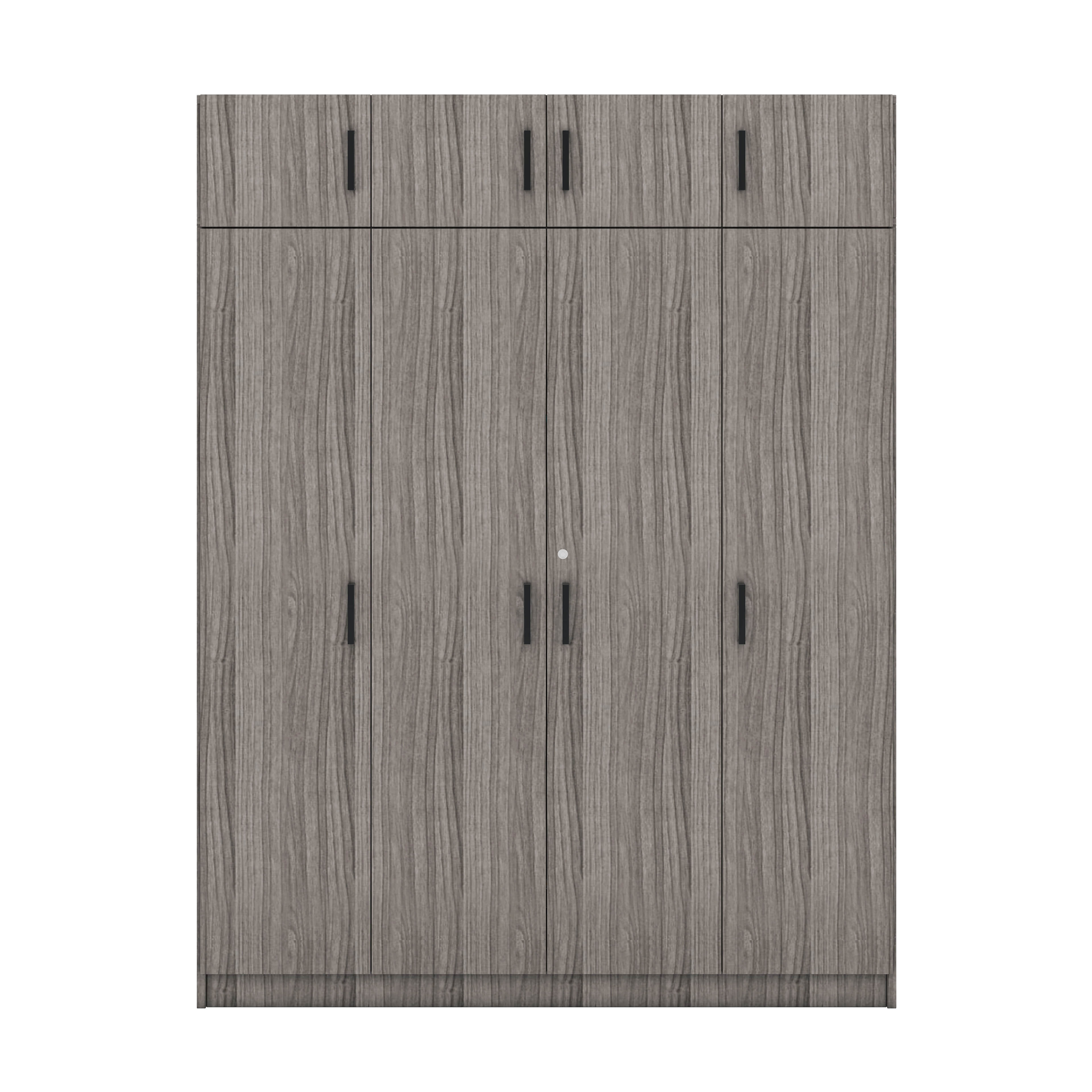 Latitude Run® 4 Doors Wardrobe With Hanging Rail, Large Wardrobe Closet ...