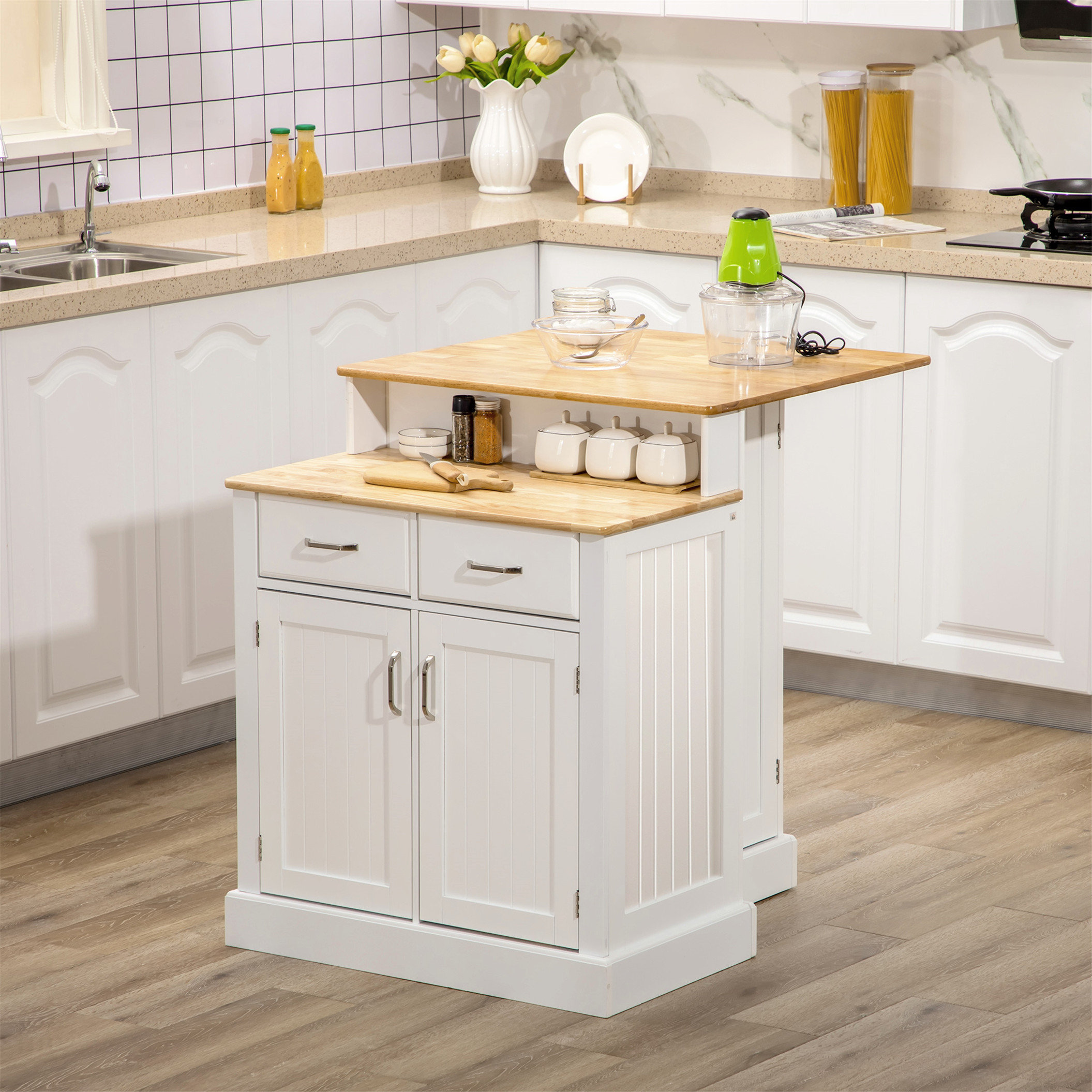 Red Barrel Studio Versatile and Charming Kitchen Island with Abundant ...