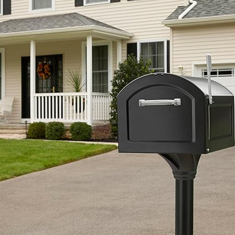 ZILNOX Heavy Gauge Galvanized Steel Mailboxes, Post Mount, XL, Metal ...