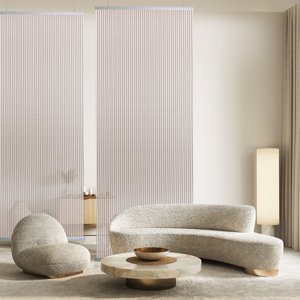 Symple Stuff Adessa Hanging Room Divider Panel, Sheer Semi Privacy ...