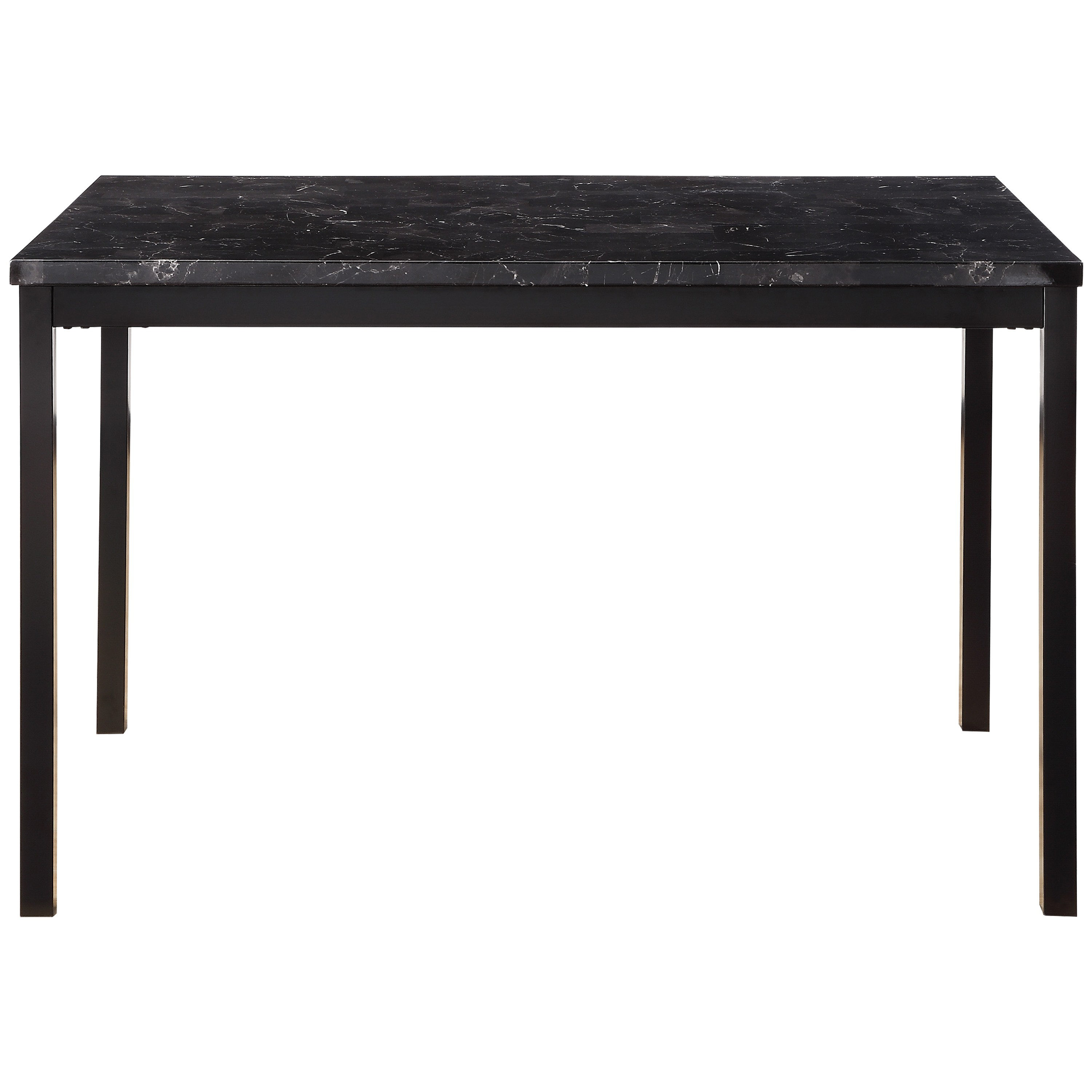 Ebern Designs Black Faux Marble Dining Table, Casual Metal Frame ...