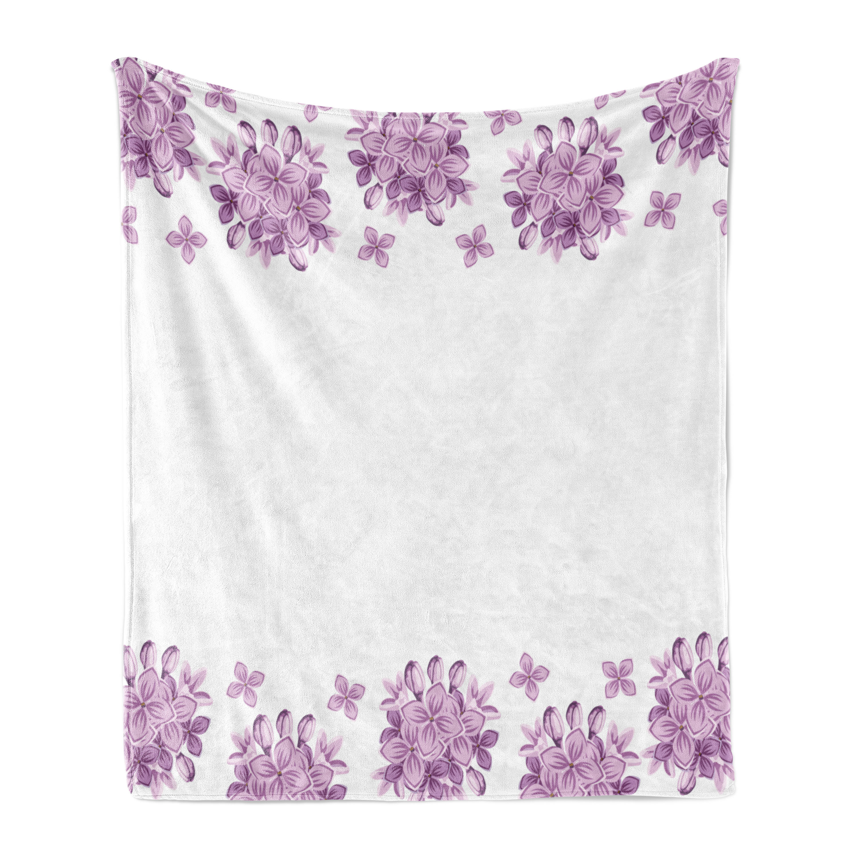 Ambesonne Flowers Fleece Throw Blanket Romantic Lilac Garden Lilac ...