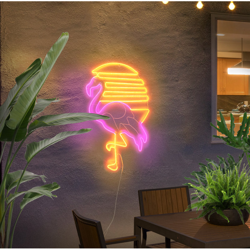 Bay Isle Home™ Musson Sunset Flamingo Neon 40" Animals Neon Sign ...