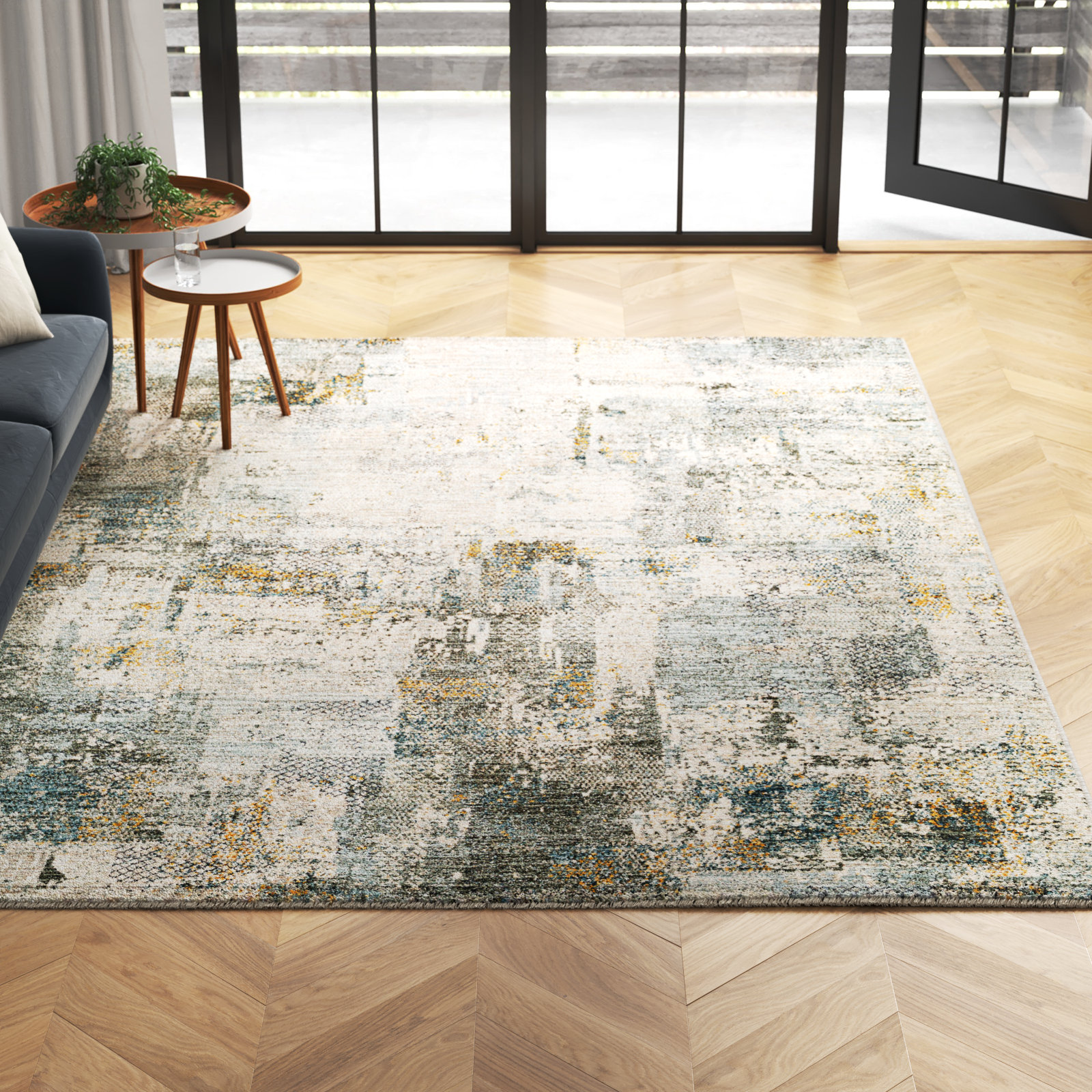Trent Austin Design® Delia Machine Woven Modern Olive Area Rug ...