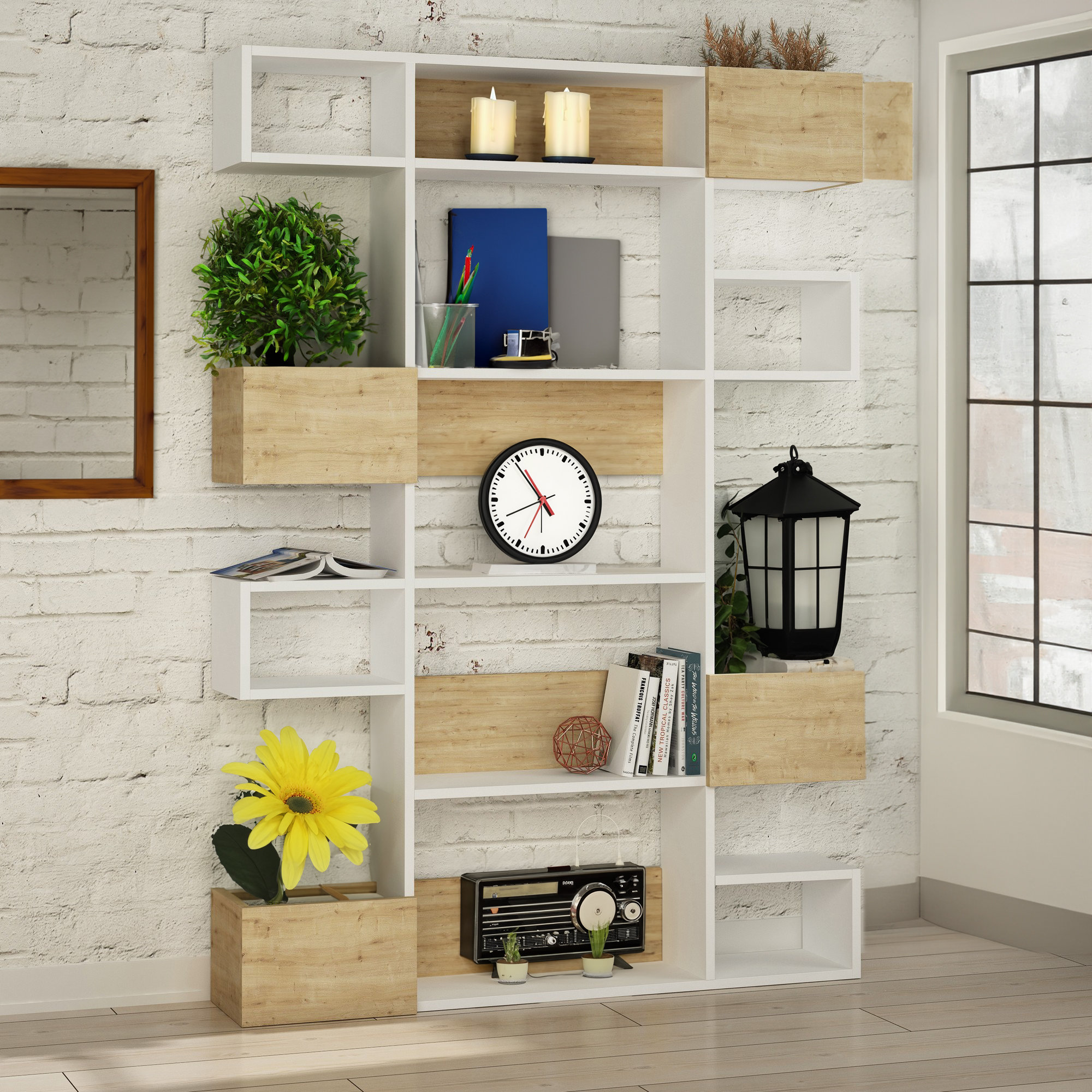 Hokku Designs Canoby Geometric Bookcase | Wayfair