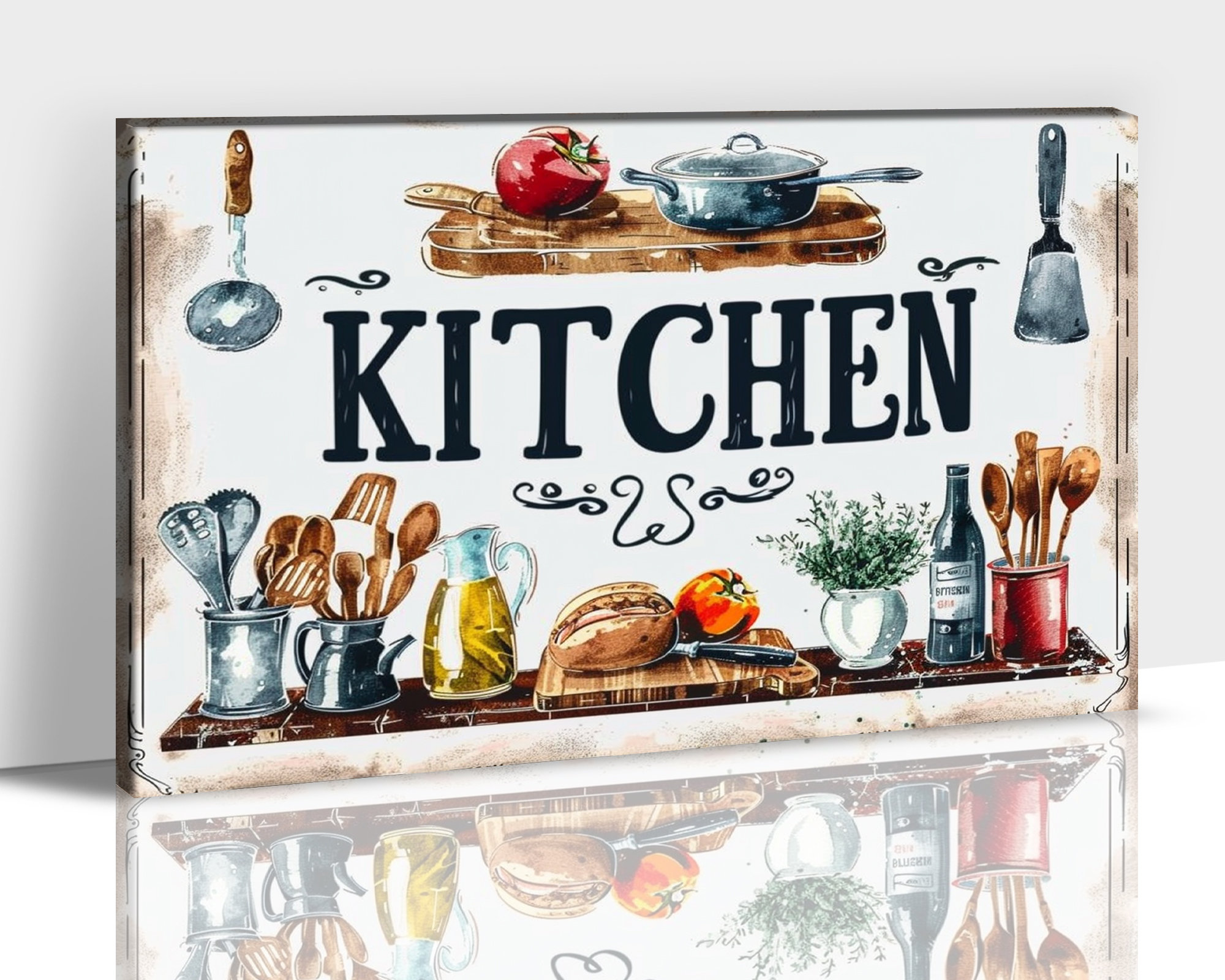 East Urban Home Adriany Vintage Tableware Food Painting Picture Canvas ...