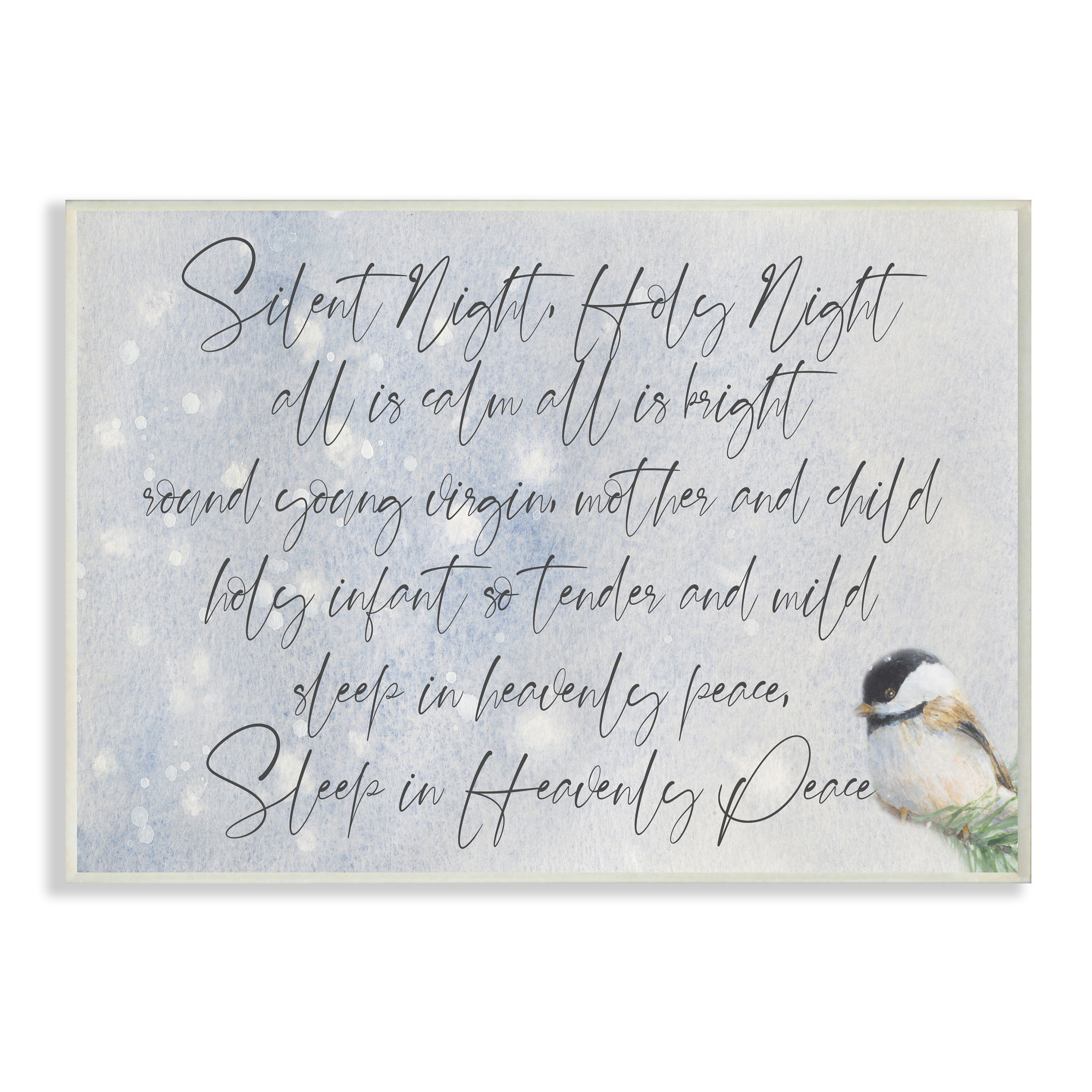 The Holiday Aisle® 'Christmas Silent Night Script Winter Bird ...
