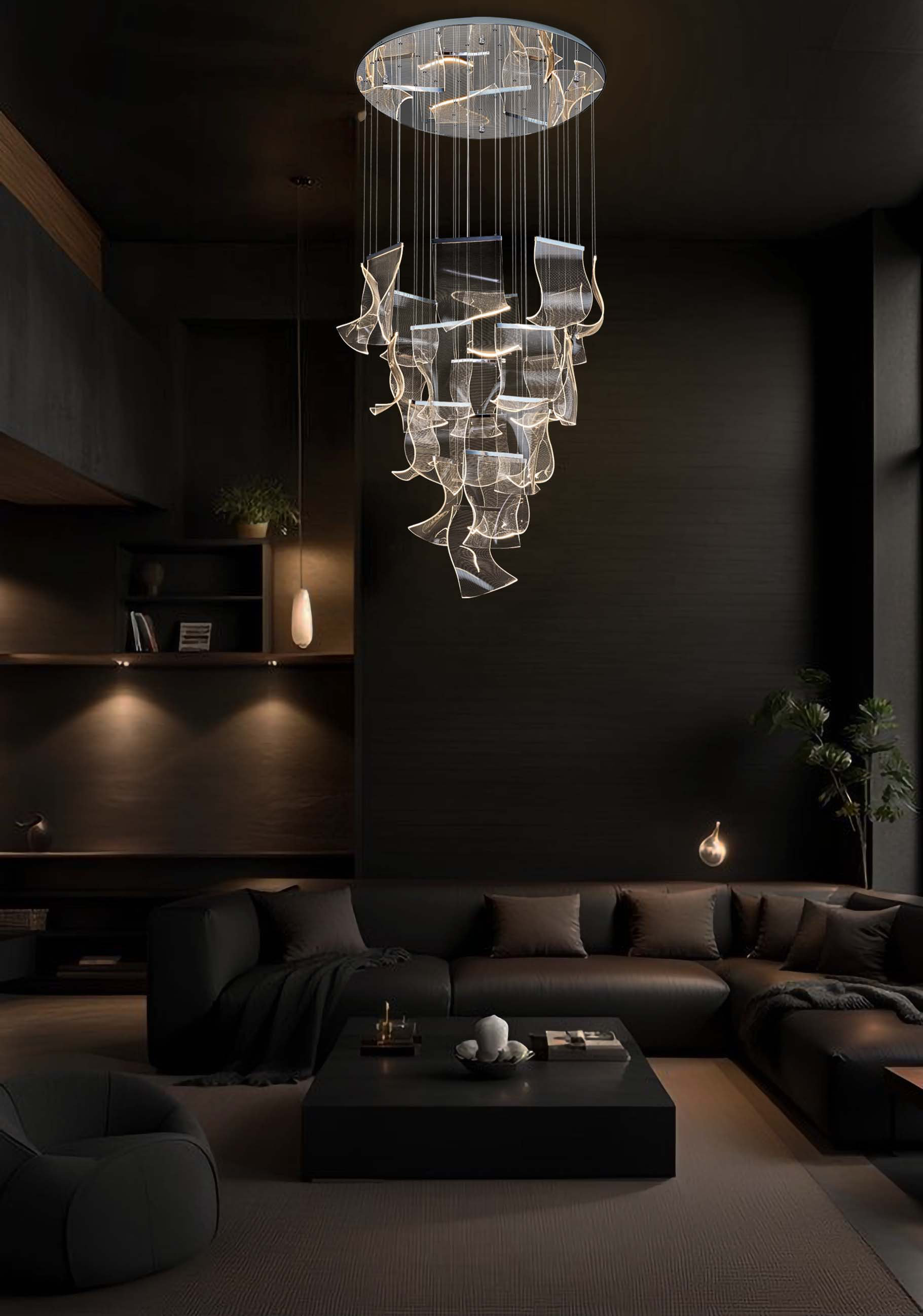 Orren Ellis Luxury Acrylic Chandelier 40" Wide 24 Lights Silver Led ...