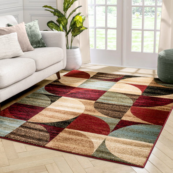 Corrigan Studio Parma Power Loom Blue/Red Rug & Reviews | Wayfair.co.uk
