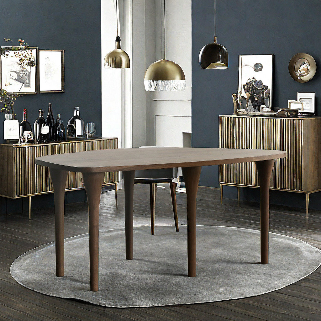 HomeLuxea Black walnut shaped dining table - Wayfair Canada