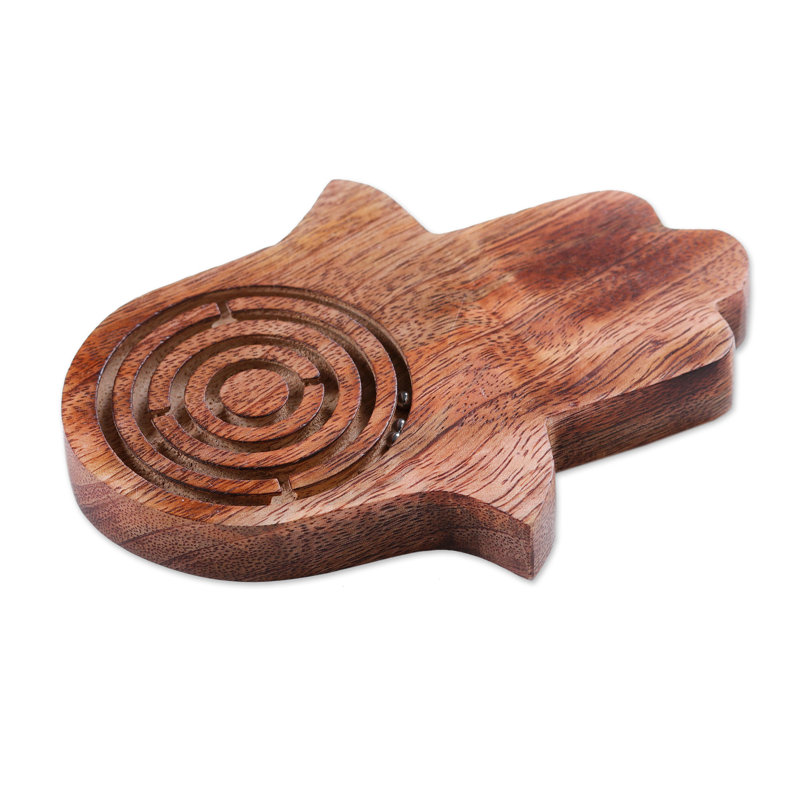 Novica Handmade Hamsa Roads Wood Maze Game | Wayfair