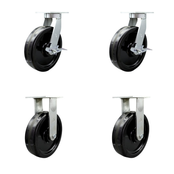 Service Caster 4 Piece Extra Heavy Duty Phenolic Swivel Caster Set ...