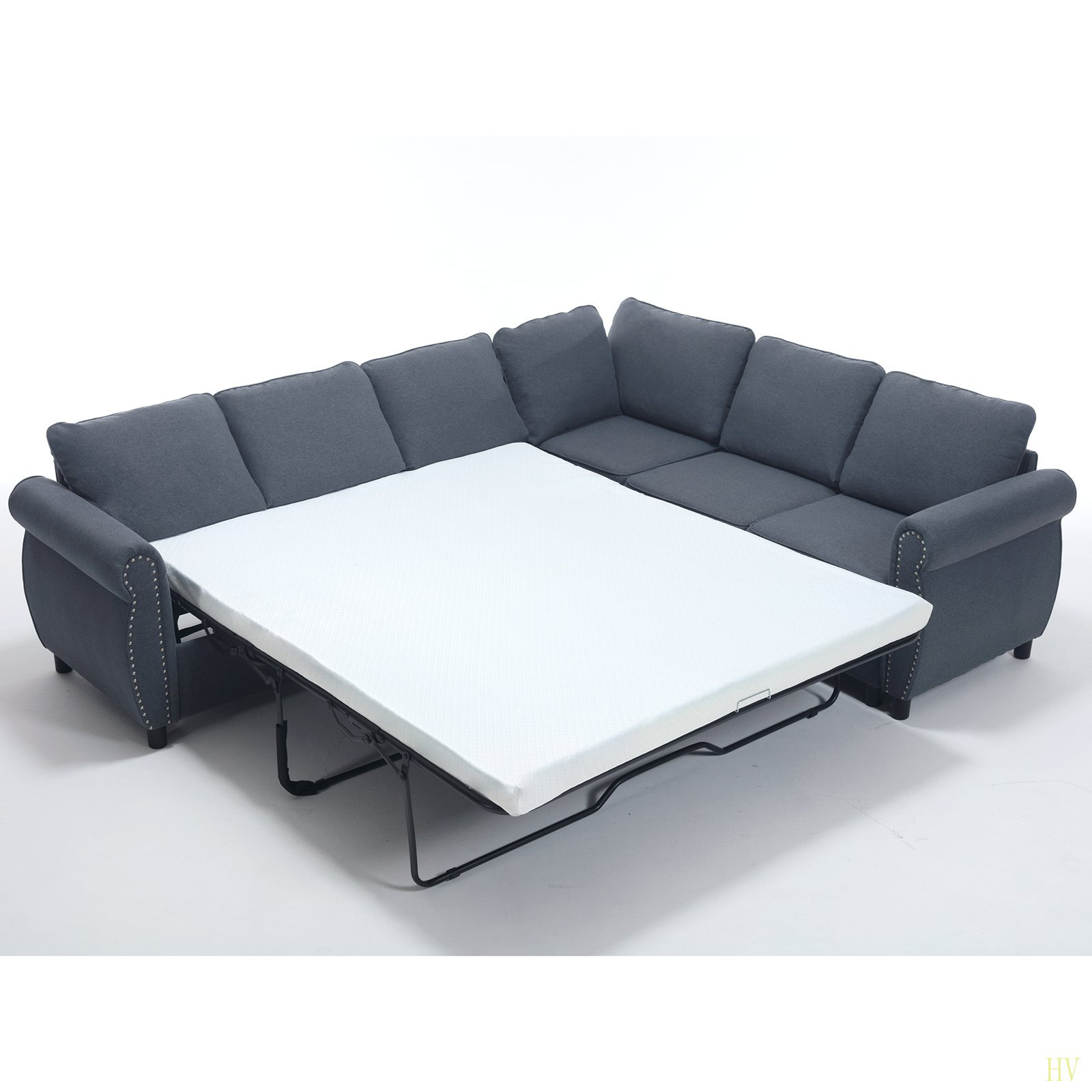 Latitude Run® Sleeper Sofa, 2 In 1 Pull Out Couch Bed,6 Seater Sofa Bed ...