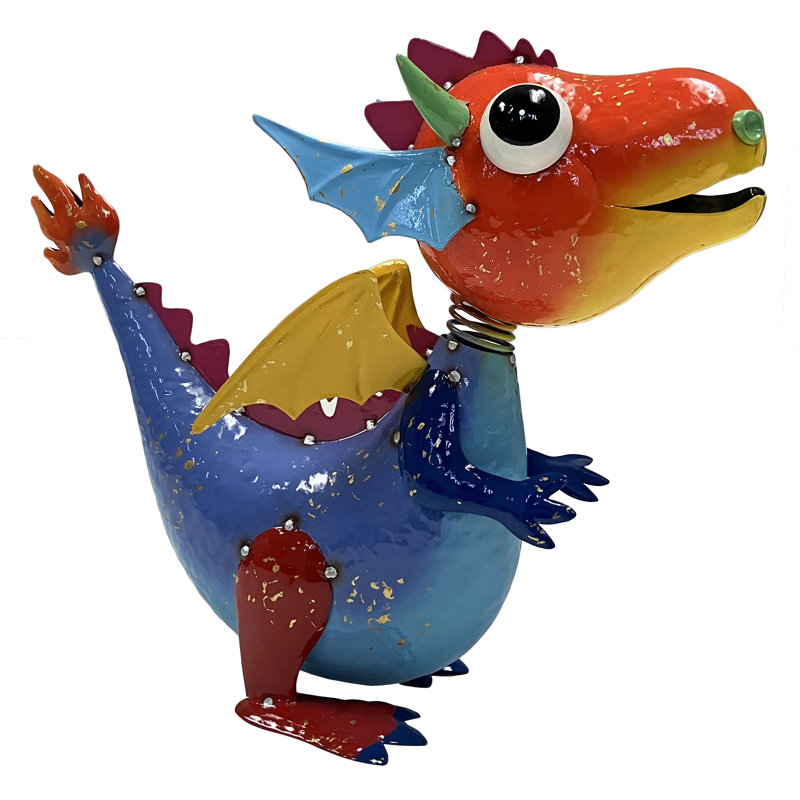 Dakota Fields Detert Dragon Animals Metal Garden Statue | Wayfair