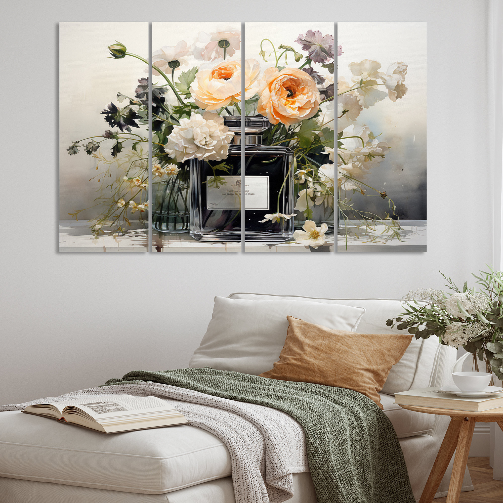 Red Barrel Studio® Floral Perfume Vibrant Elegance II - Fashion Metal Wall Decor Set | Wayfair