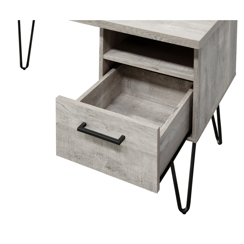 17 Stories Grey Oak Desk | Wayfair