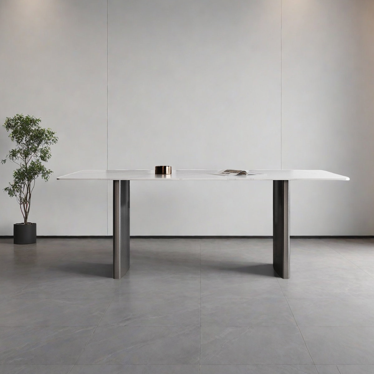 dujinlong home Italian Minimalist Rock Slab Dining Table | Wayfair