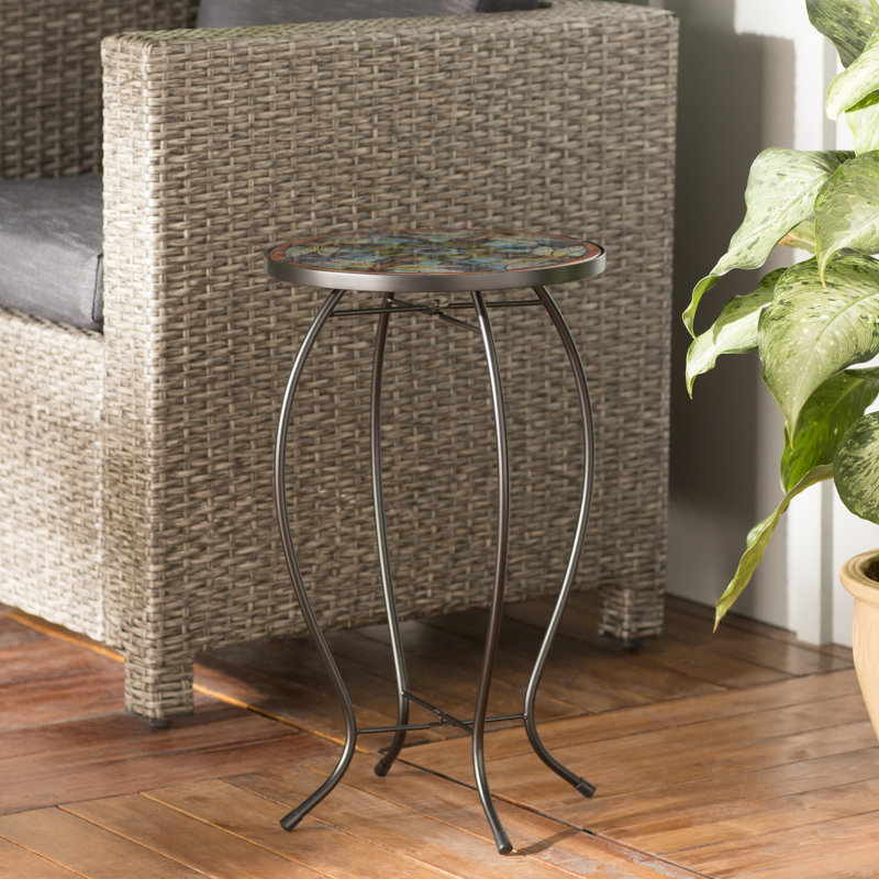 Lark Manor™ Olen Tiffany Dragonfly Glass Indoor/Outdoor Side Table ...