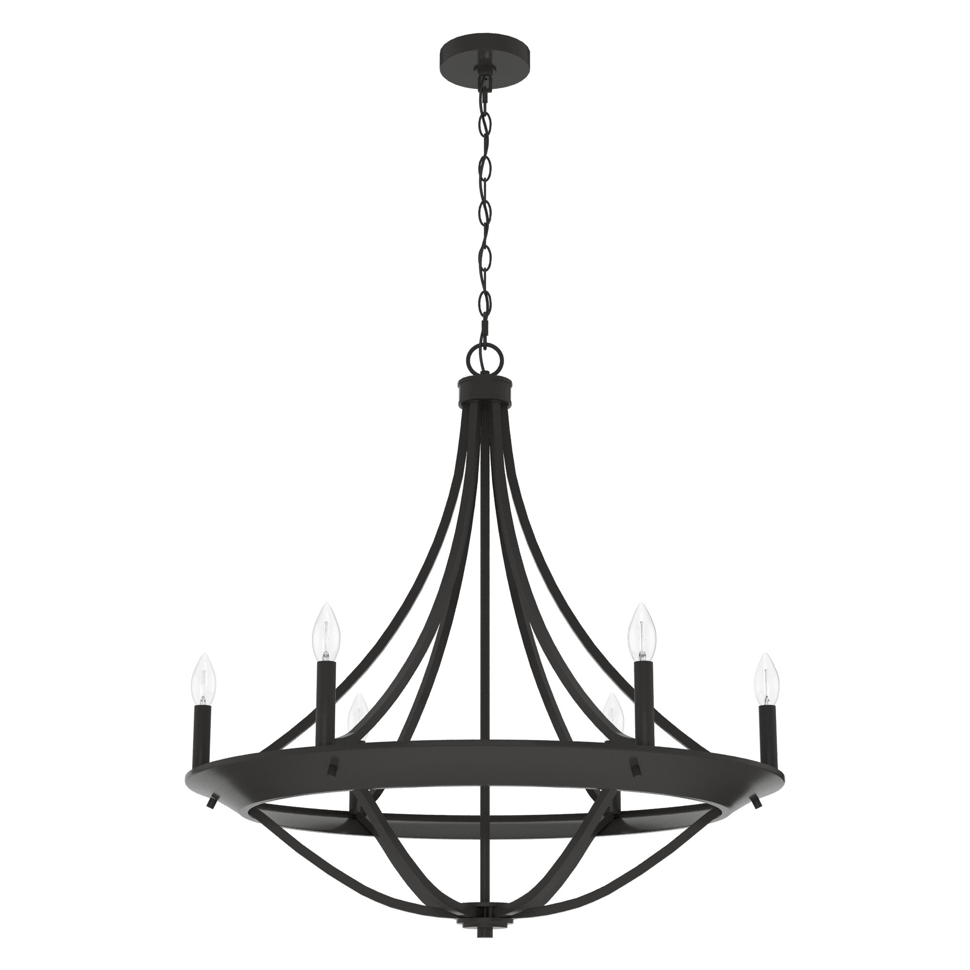 Hunter Fan Hunter Perch Point 6 Light Chandelier Ceiling Light Fixture ...