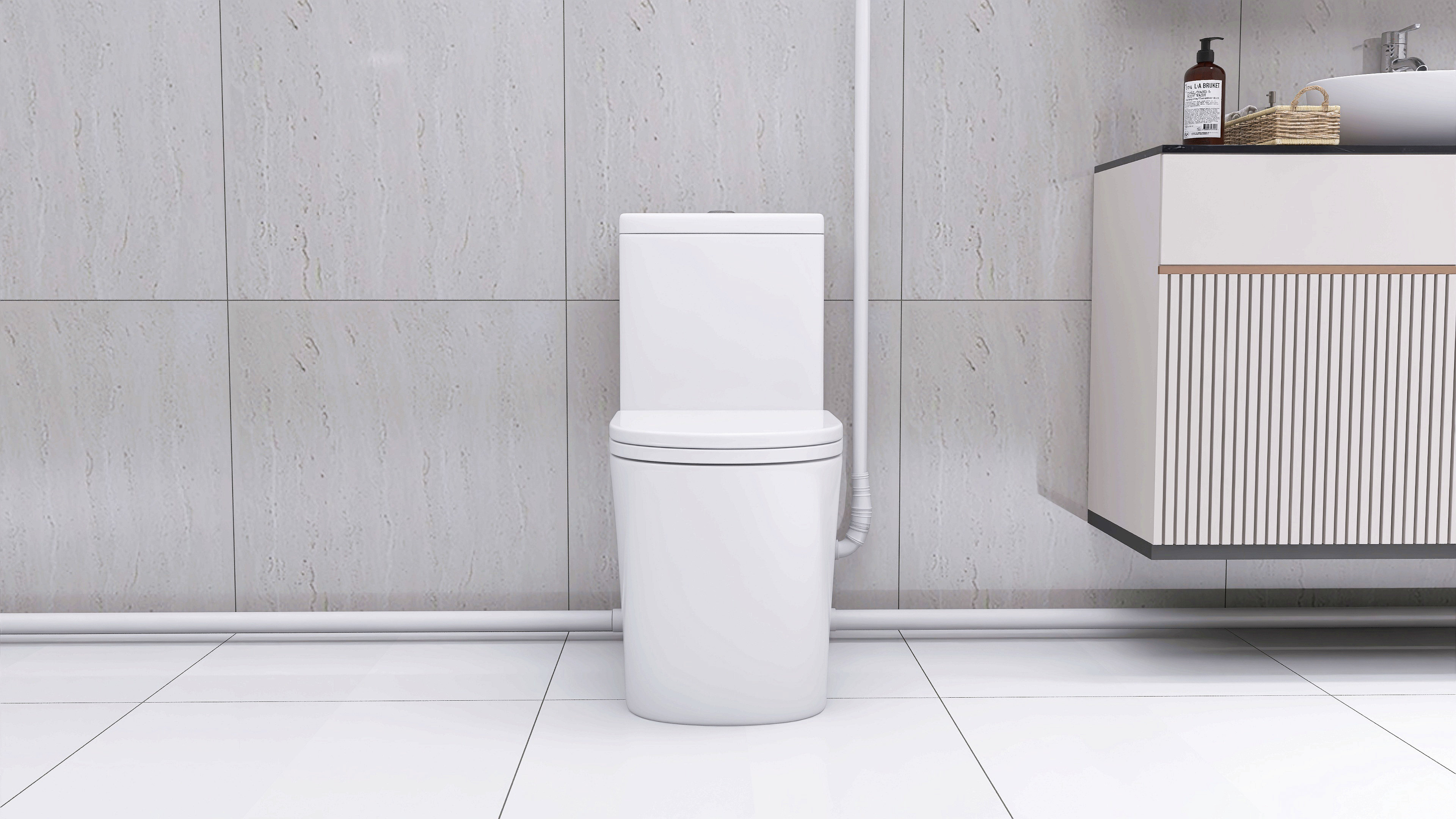 SHANRUGUOJI Toilette Upflush pour sous-sol, système de toilette ...