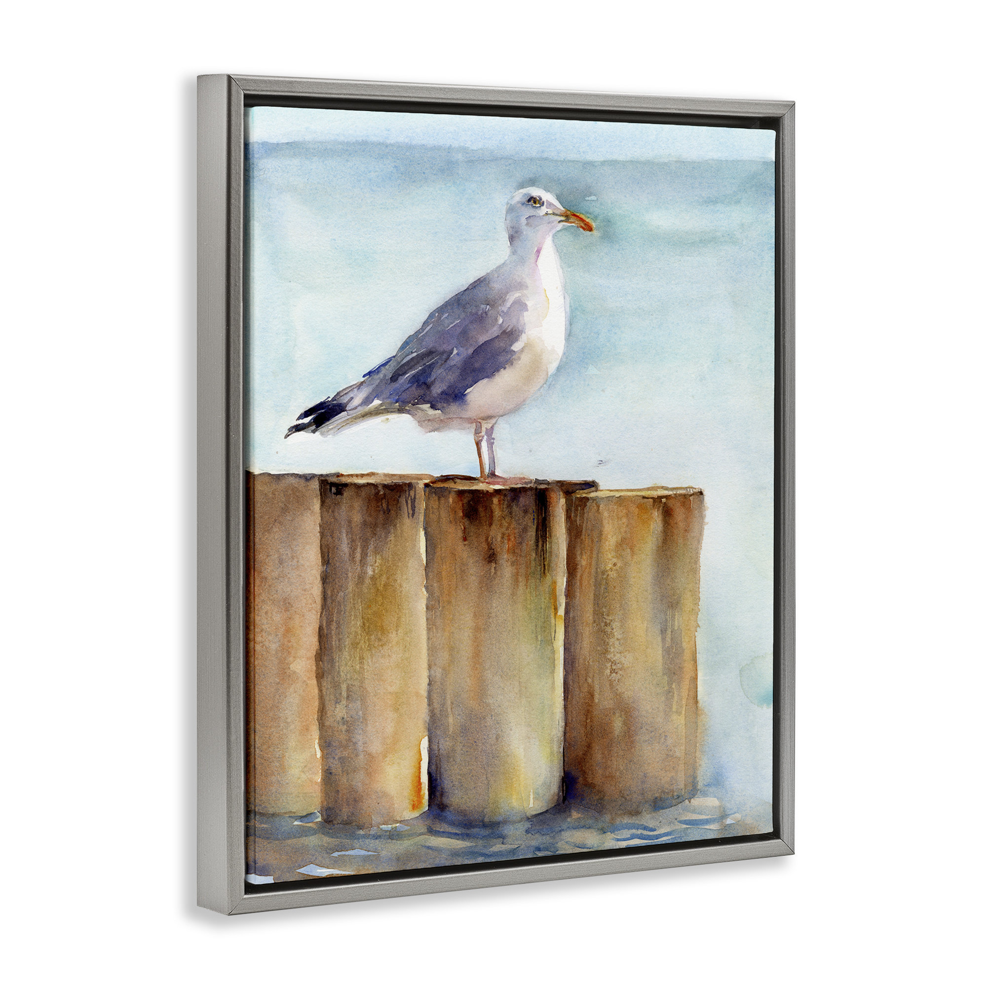 Breakwater Bay Seagull's Perch by Sea Canvas Wall Art by John Keeling ...