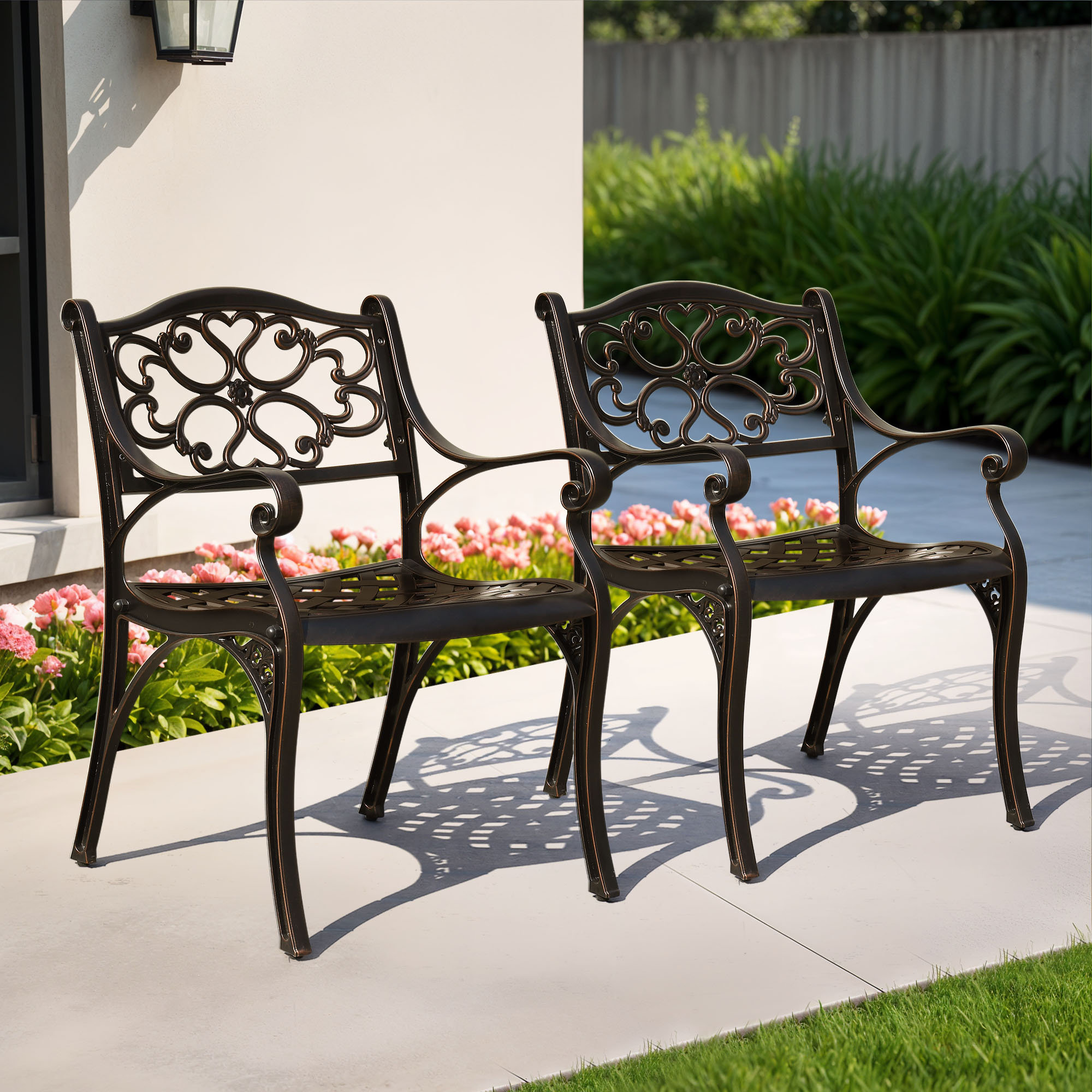 Astoria Grand Lattice Aluminum Patio Dining Chair | Wayfair