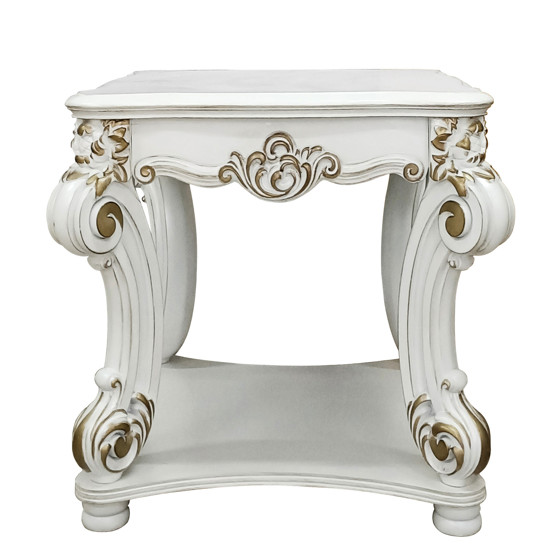 Bloomsbury Market Antique Pearl End Table With Bottom Shelf ...